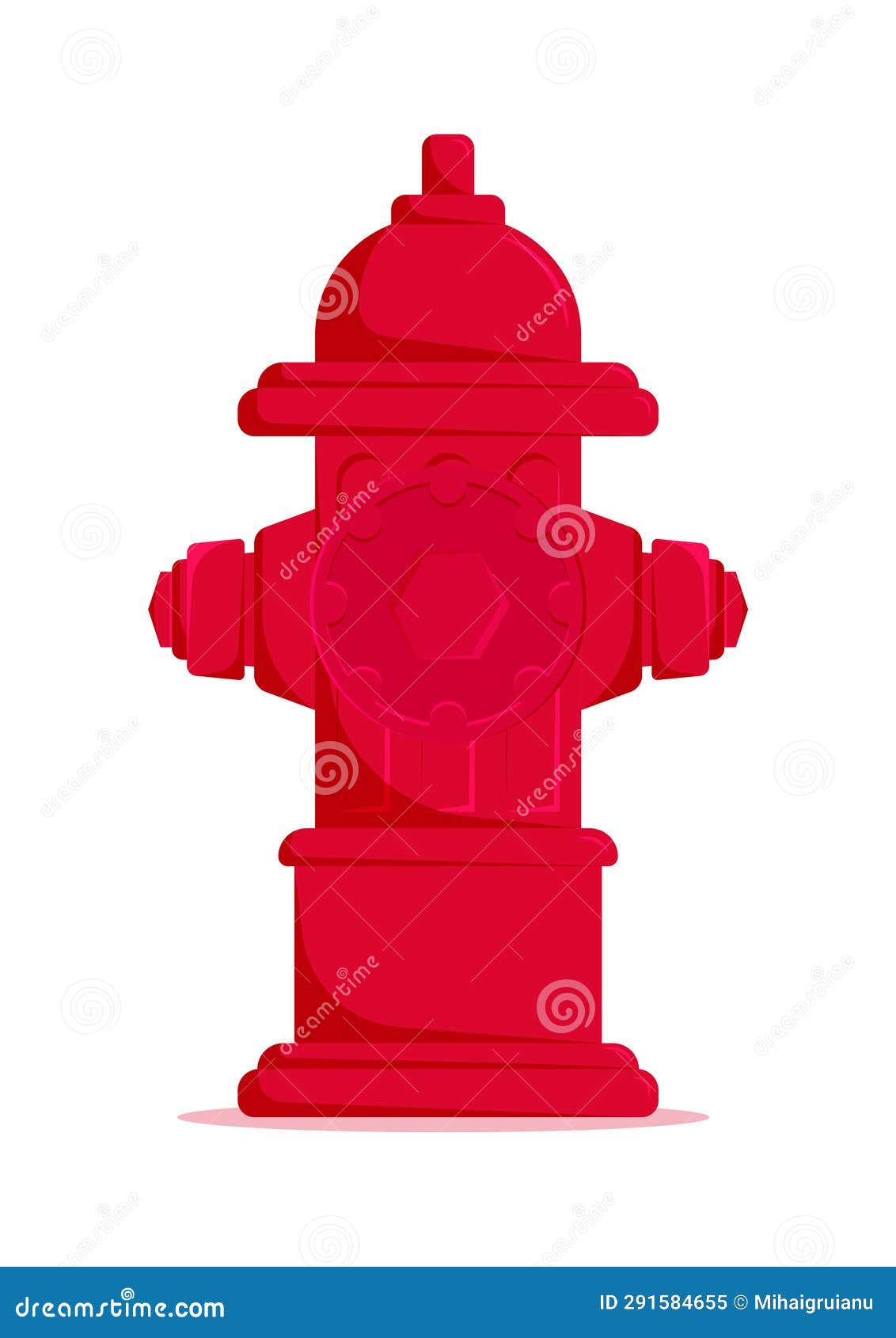 Red Hydrant Firefighter Extinguish Vector Flat Design Isolated On White ...