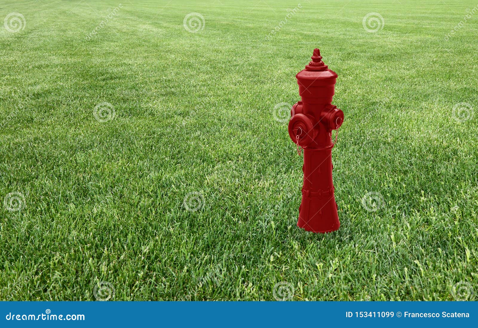 Red Hydrant in a Green Meadow - Concept Image Stock Image - Image of ...