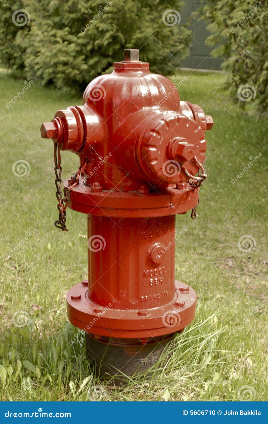 Red Hydrant II. stock photo. Image of painted, grass, green - 5606710
