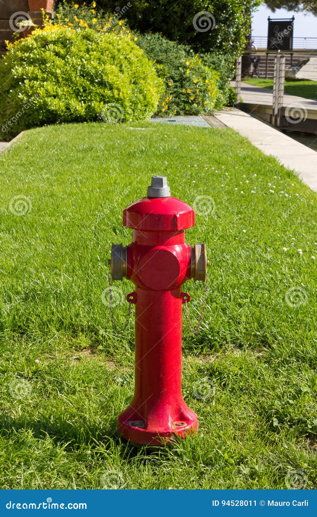 Red Hydrant in a Public Park Stock Image - Image of fire, plug: 94528011