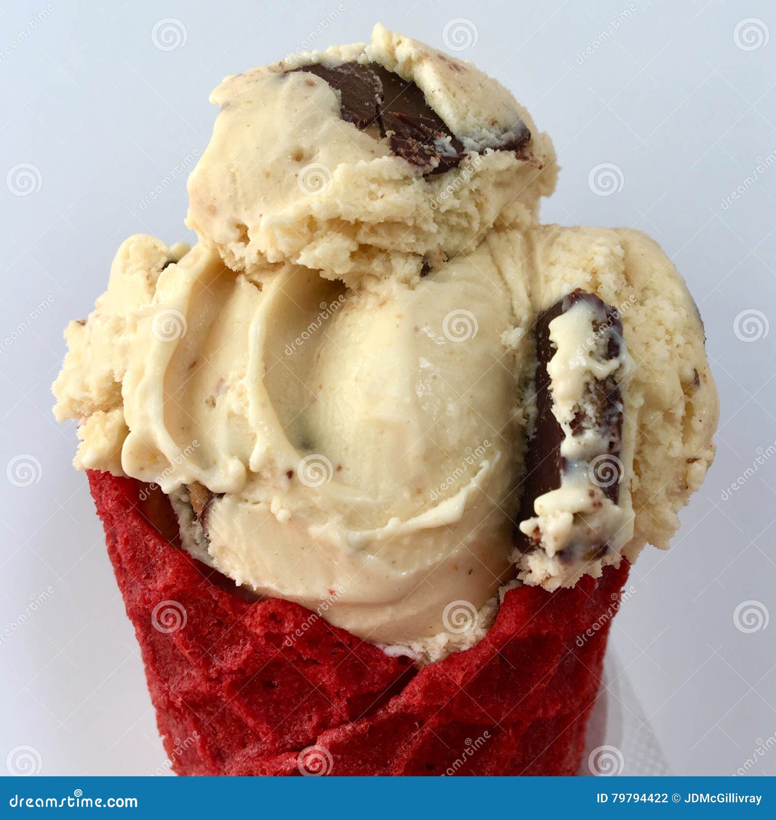Red Ice Cream Cone stock photo. Image of summer, cone - 79794422