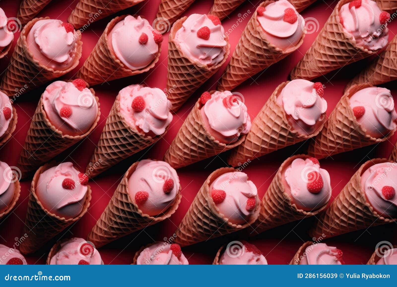 Red Ice Cream Cone. Generate Ai Stock Illustration - Illustration of ...