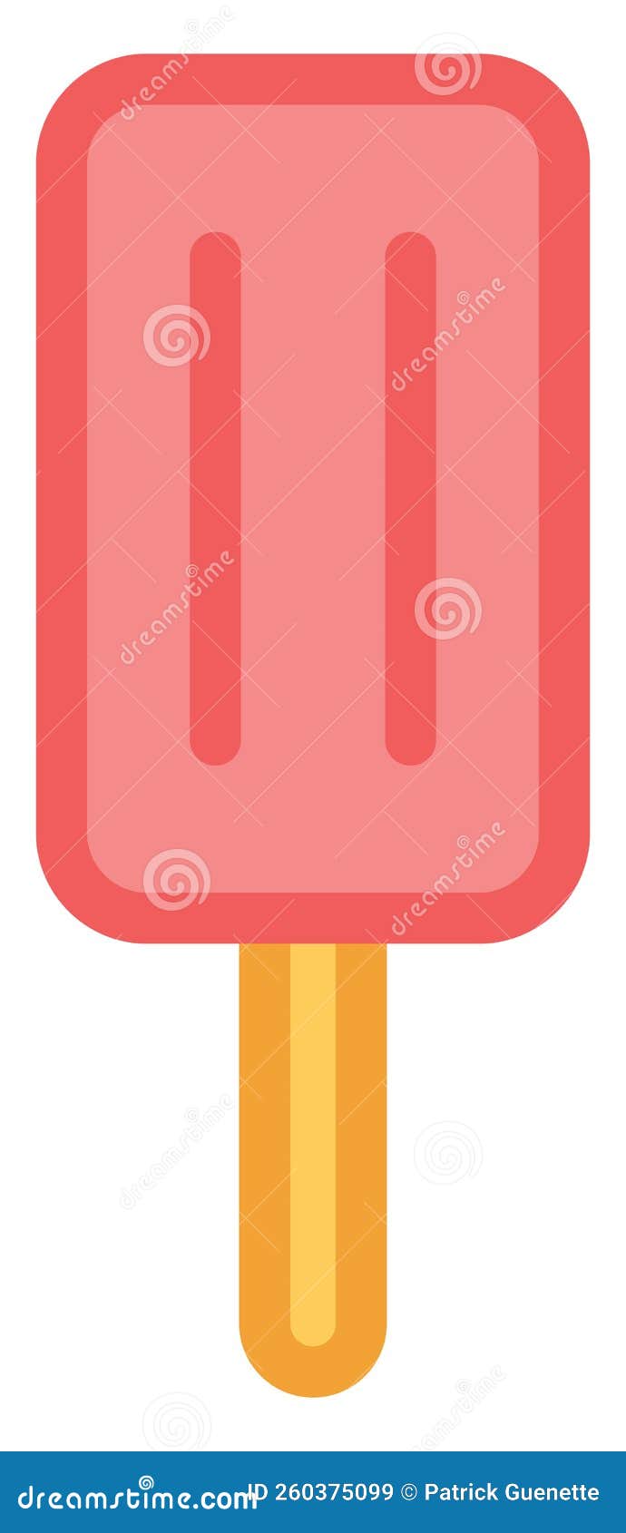 Red Ice Cream on Stick, Icon Stock Vector - Illustration of hand ...