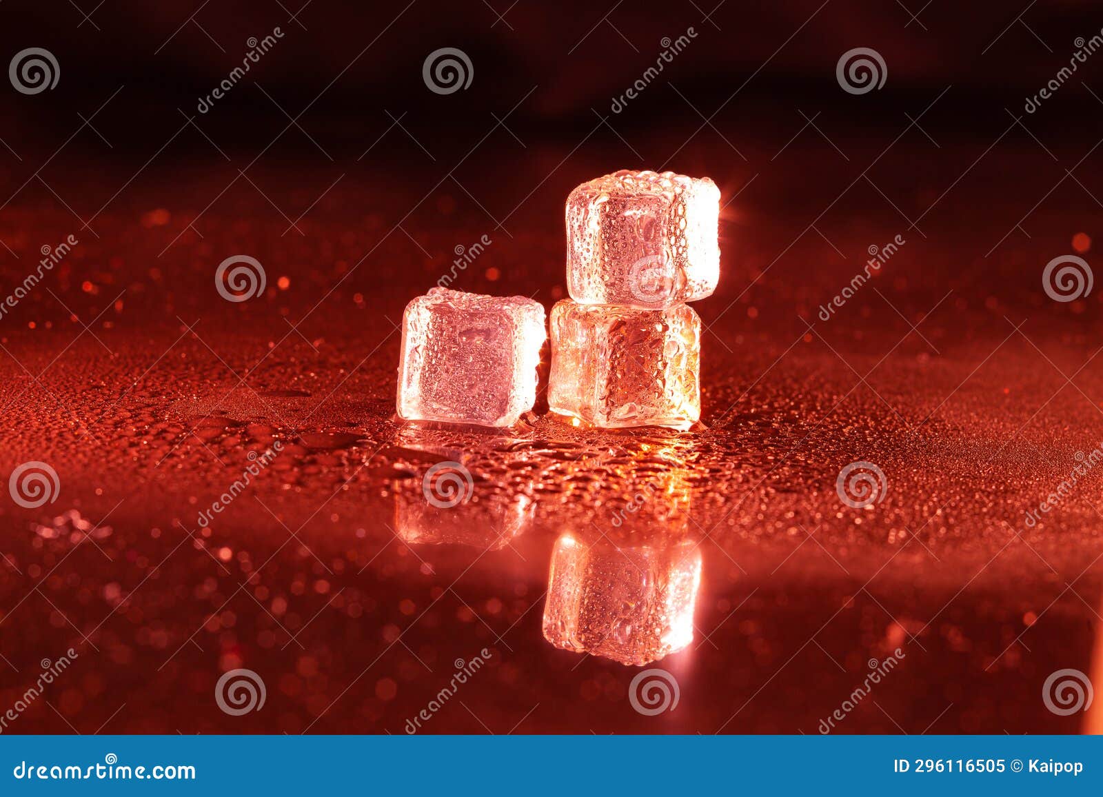 Red Ice Cubes on Black Background Stock Image - Image of gold, alcohol ...