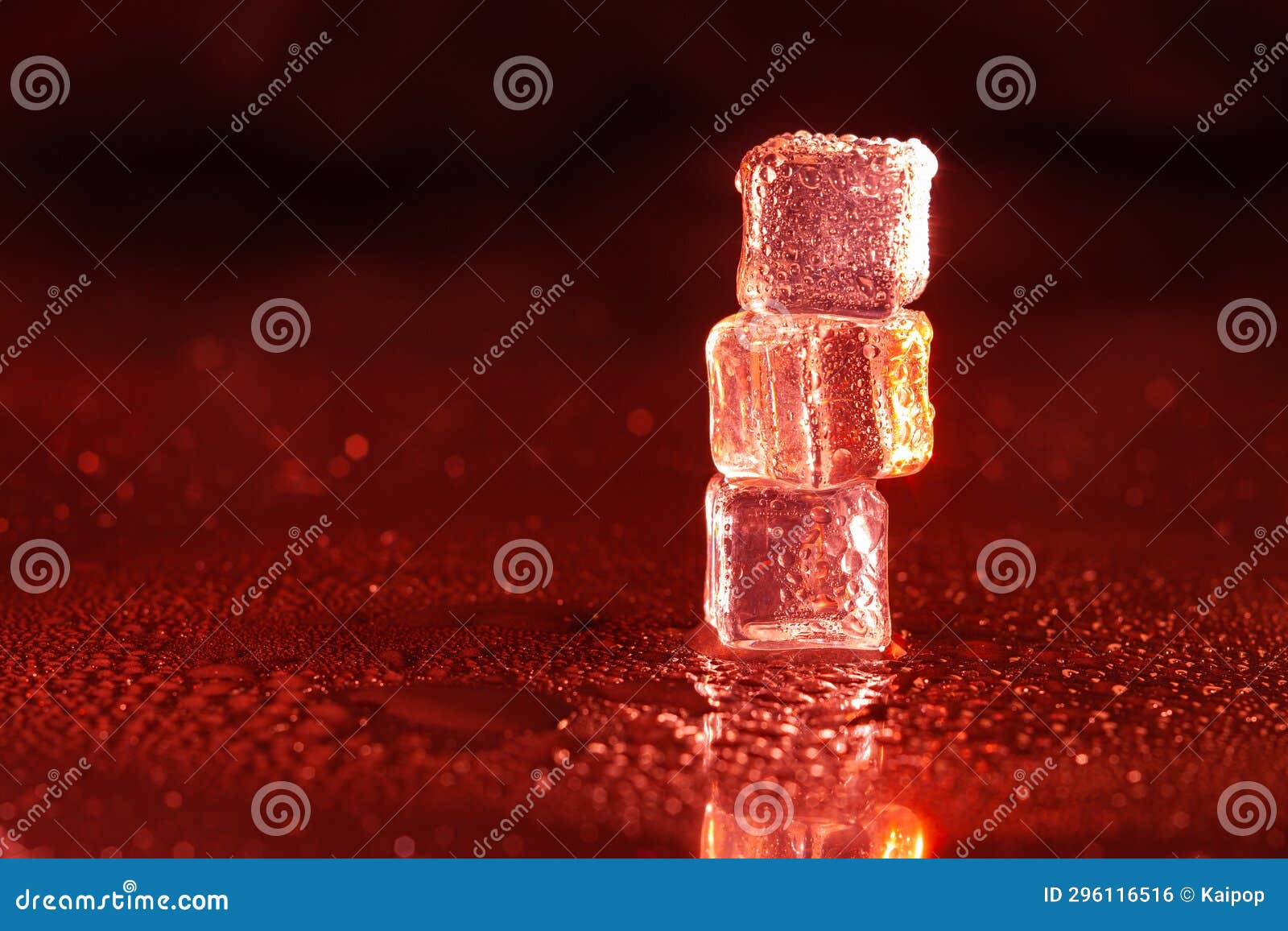 Red Ice Cubes on Black Background Stock Photo - Image of cool ...