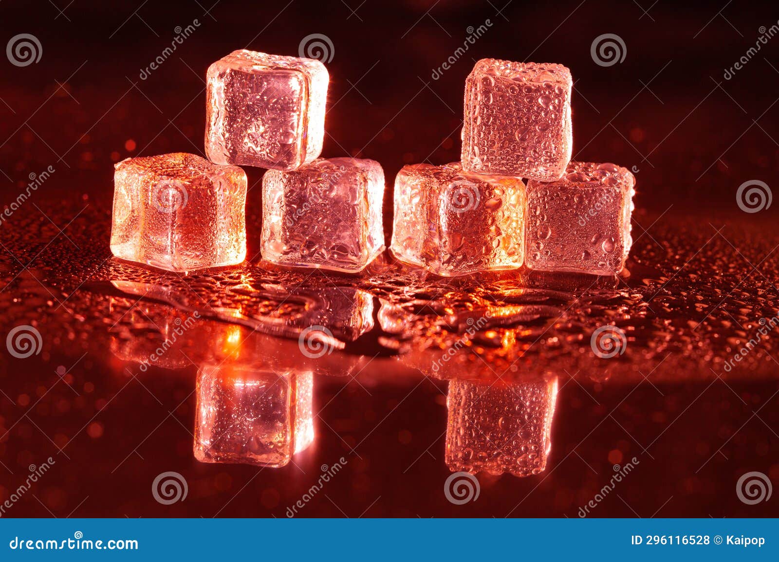 Red Ice Cubes on Black Background Stock Photo - Image of liquid ...