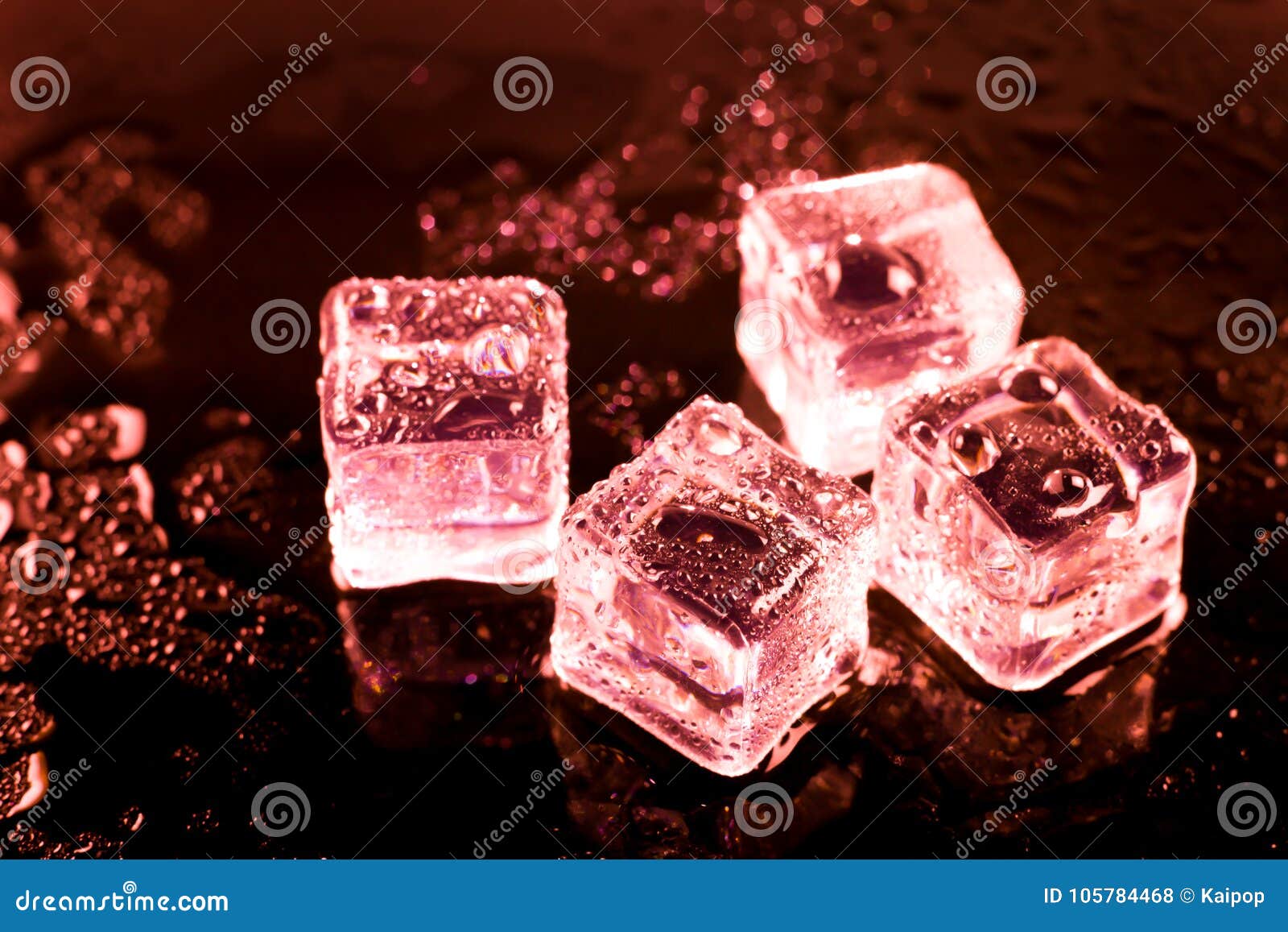 Red ice cubes stock photo. Image of frost, refresh, bubble - 105784468