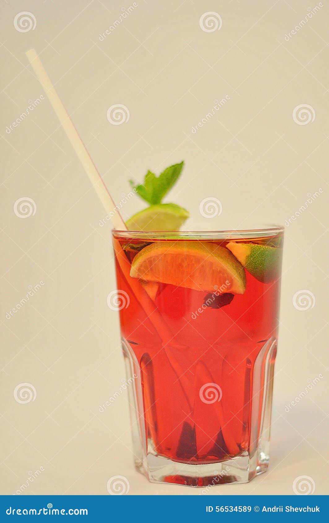 Red ice tea with lime stock image. Image of liquid, refreshing - 56534589
