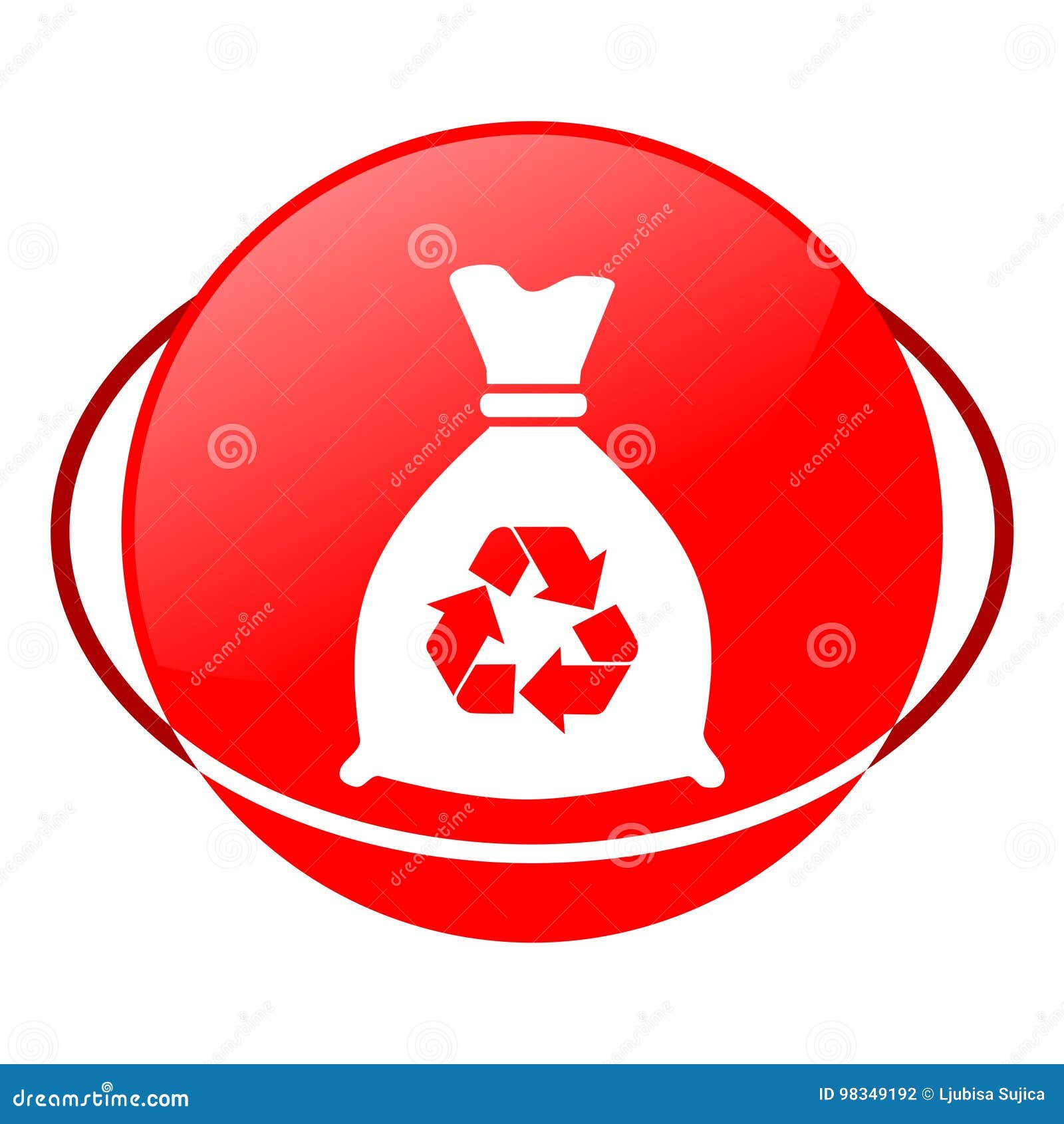 Red Icon, Bag for Trash Vector Illustration Stock Vector - Illustration ...
