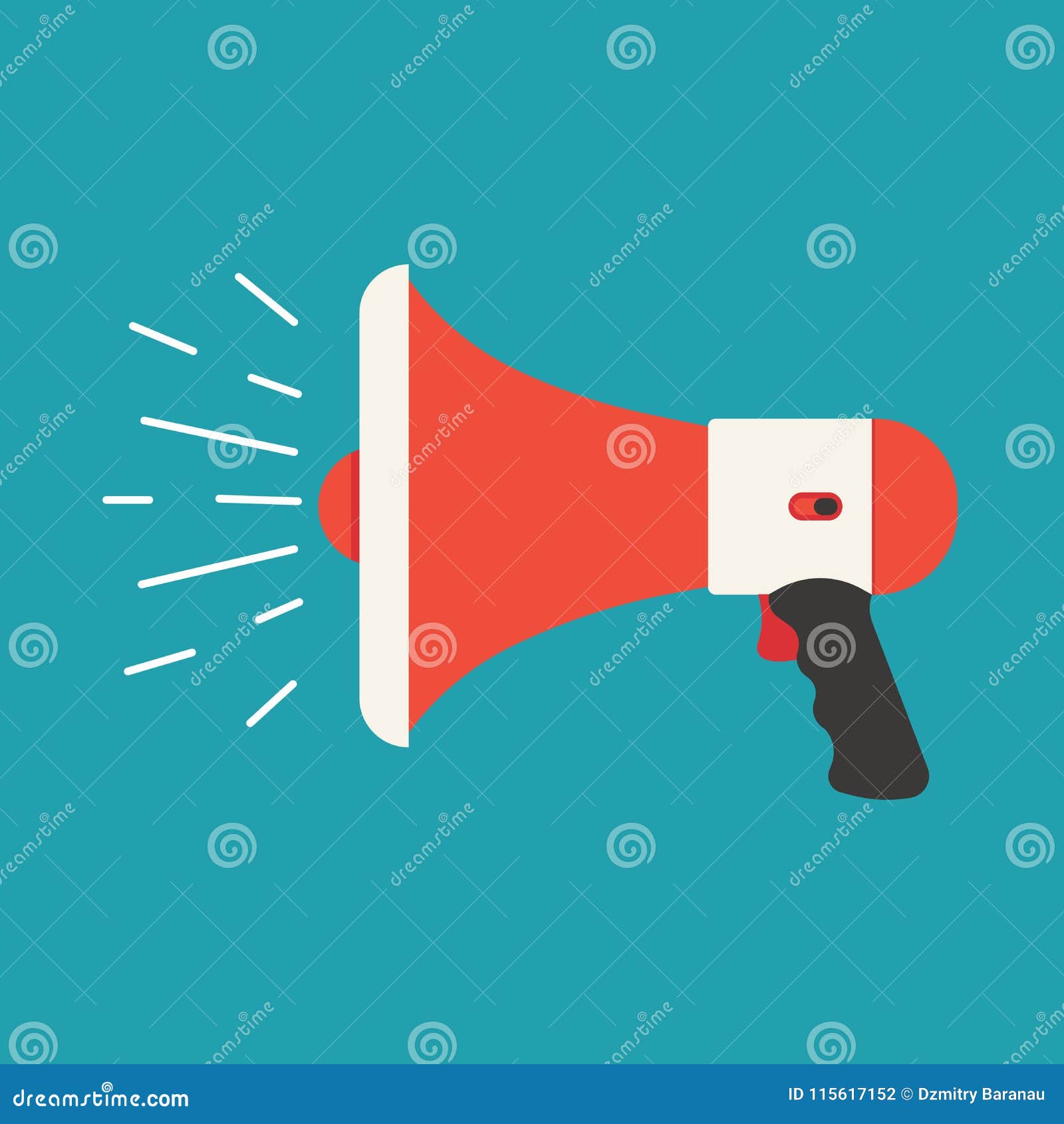 Red Icon Loudspeaker Vector Flat Illustration Design Concept Stock ...