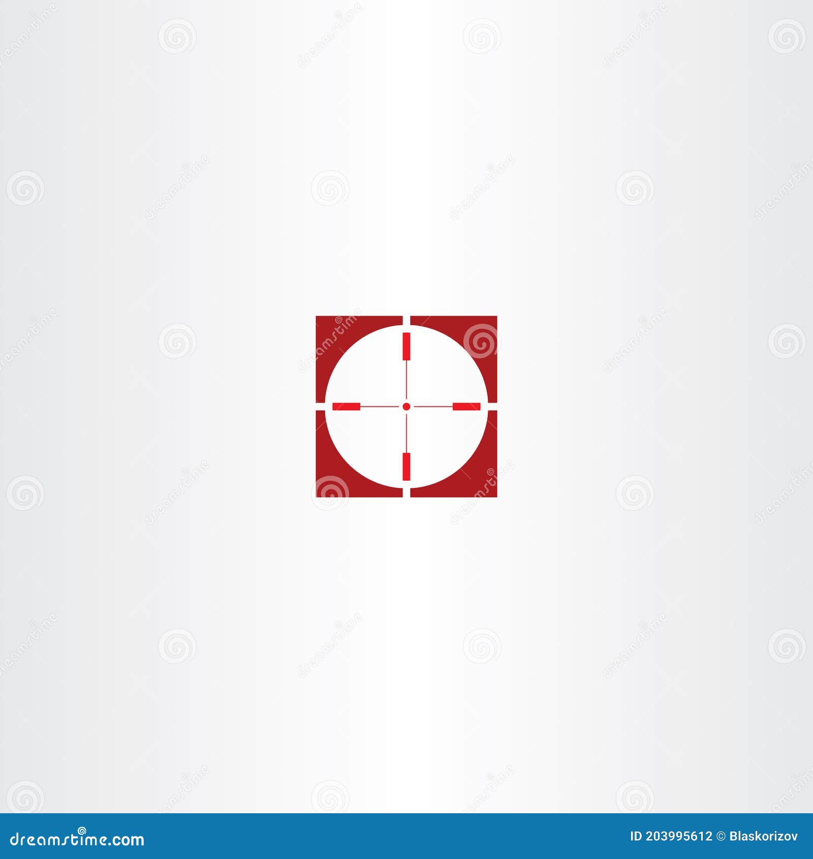 Red Icon Sniper Target Vector Symbol Stock Vector - Illustration of ...