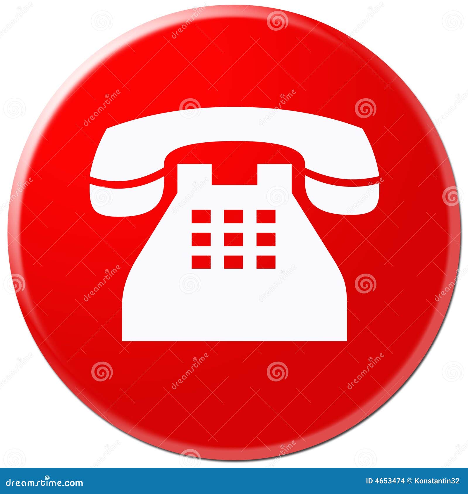 Red Icon with Symbol of Phone Stock Illustration - Illustration of ...