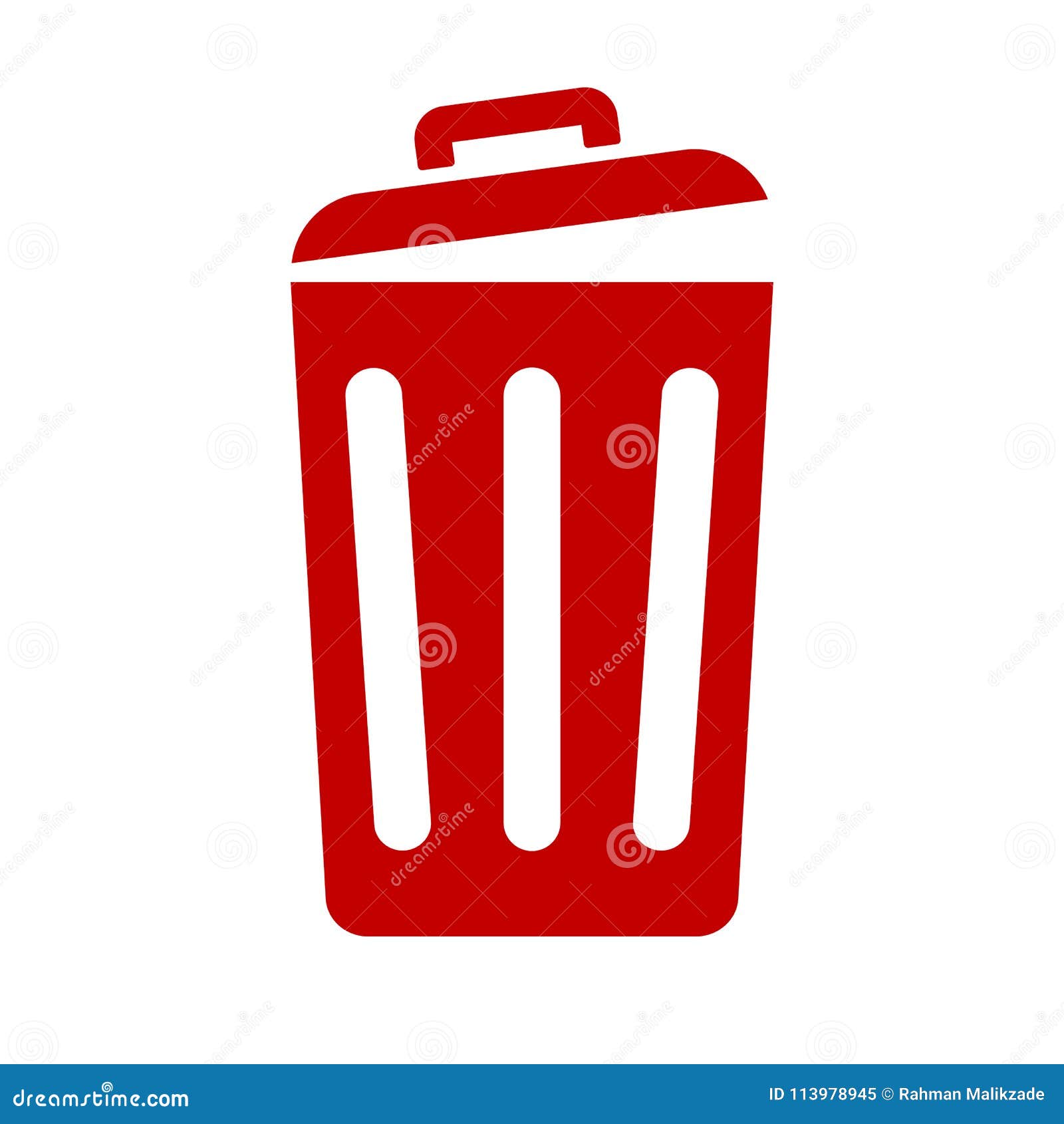 Red Icon Trash Gerbage Recycle Wastebasket Graphic Design Single Icon ...