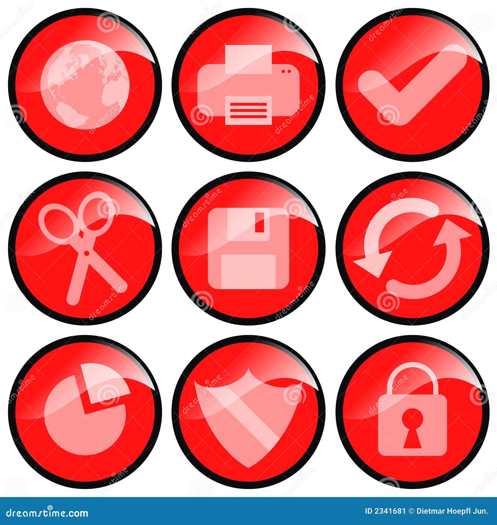 Red Icons stock illustration. Illustration of refresh - 2341681