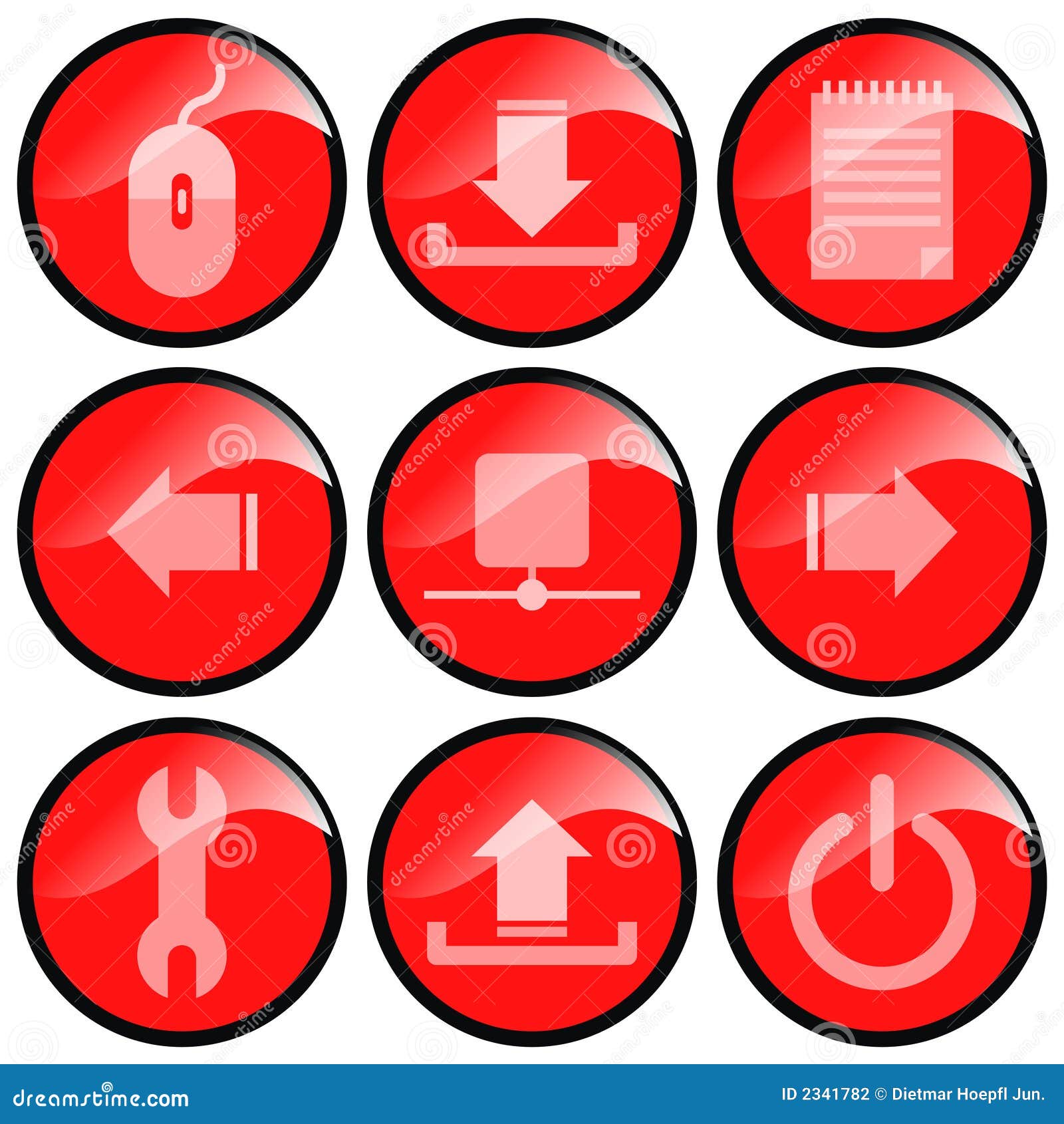 Red Icons stock illustration. Illustration of commands - 2341782