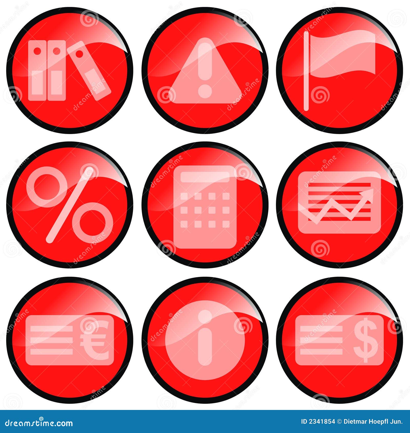 Red Icons stock illustration. Illustration of circle, binders - 2341854