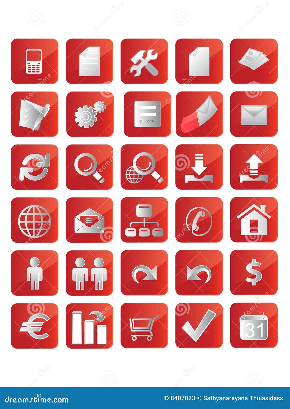 Red Icons stock vector. Illustration of empty, concept - 8407023