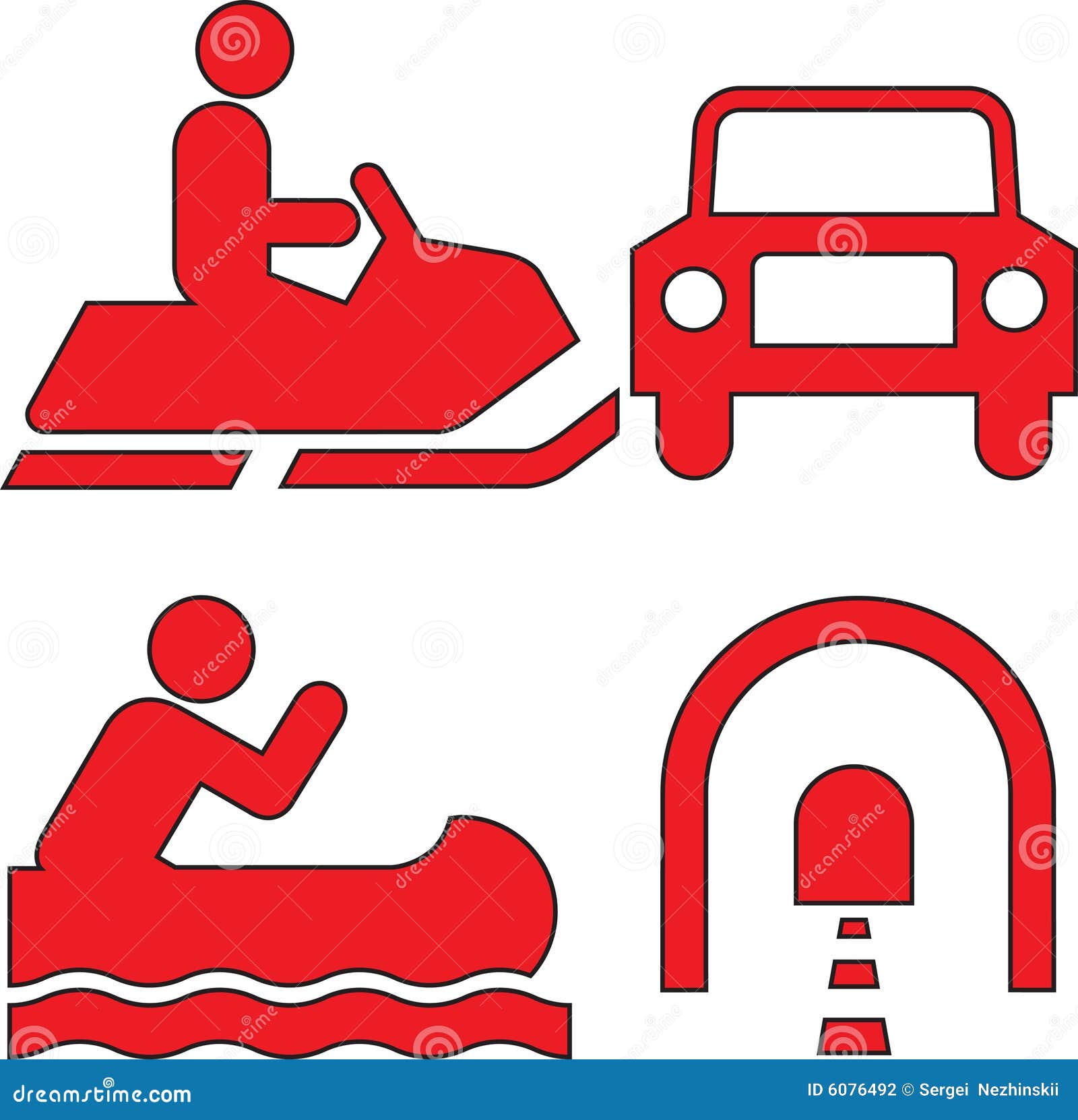 Red icons set four stock vector. Illustration of banner - 6076492