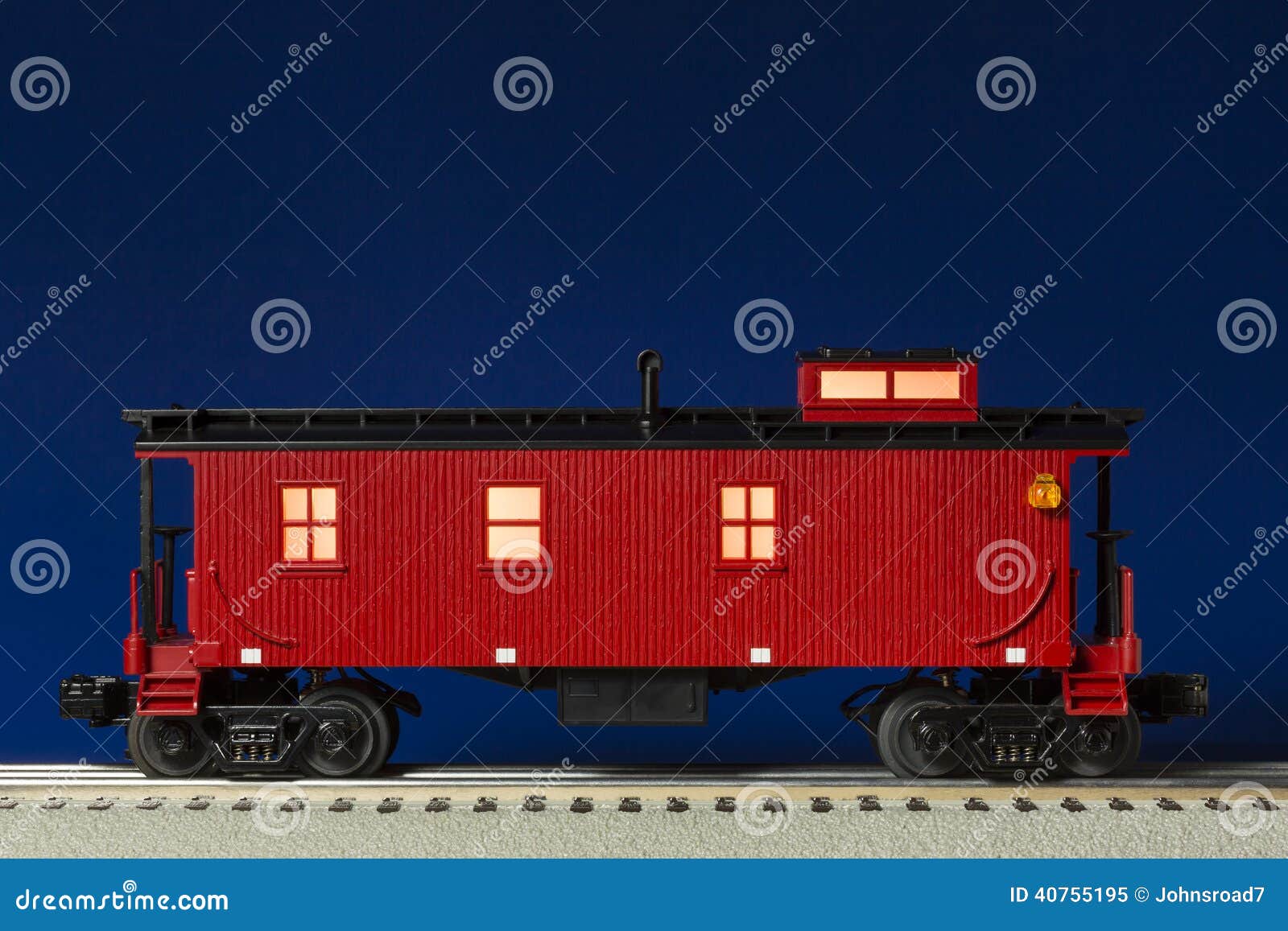 Red Illuminated Caboose stock image. Image of illuminated - 40755195
