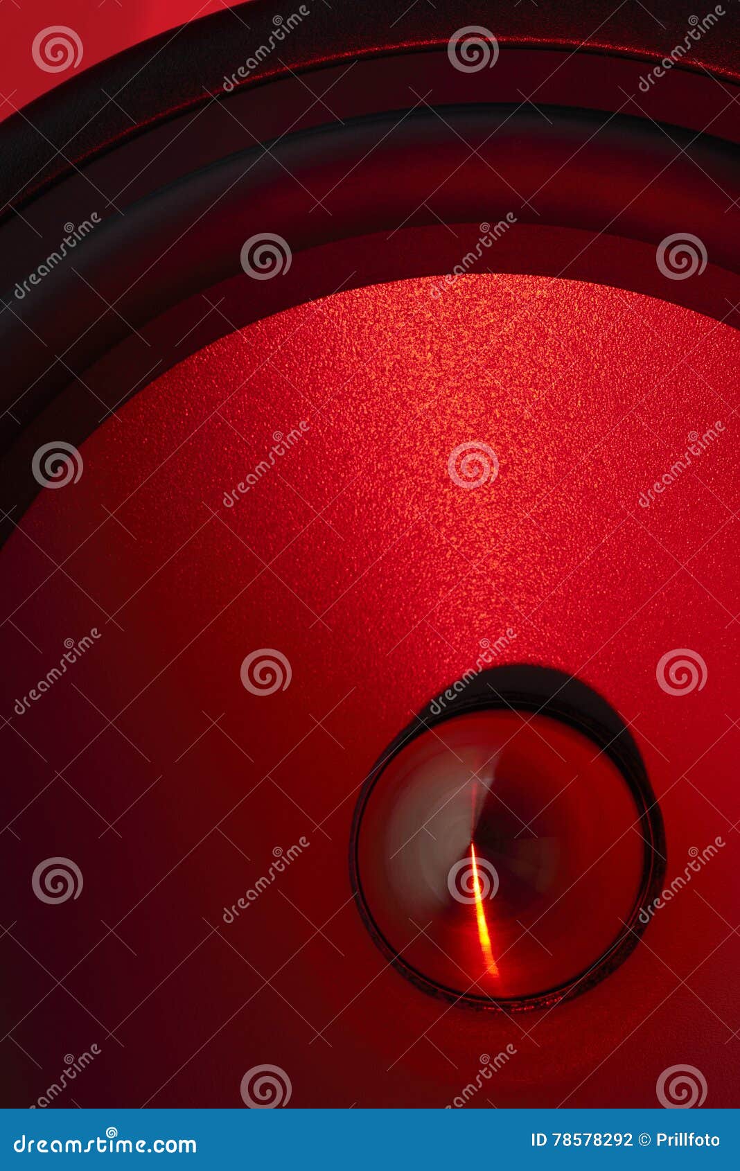 Red Illuminated Loudspeaker Detail Stock Photo - Image of ...