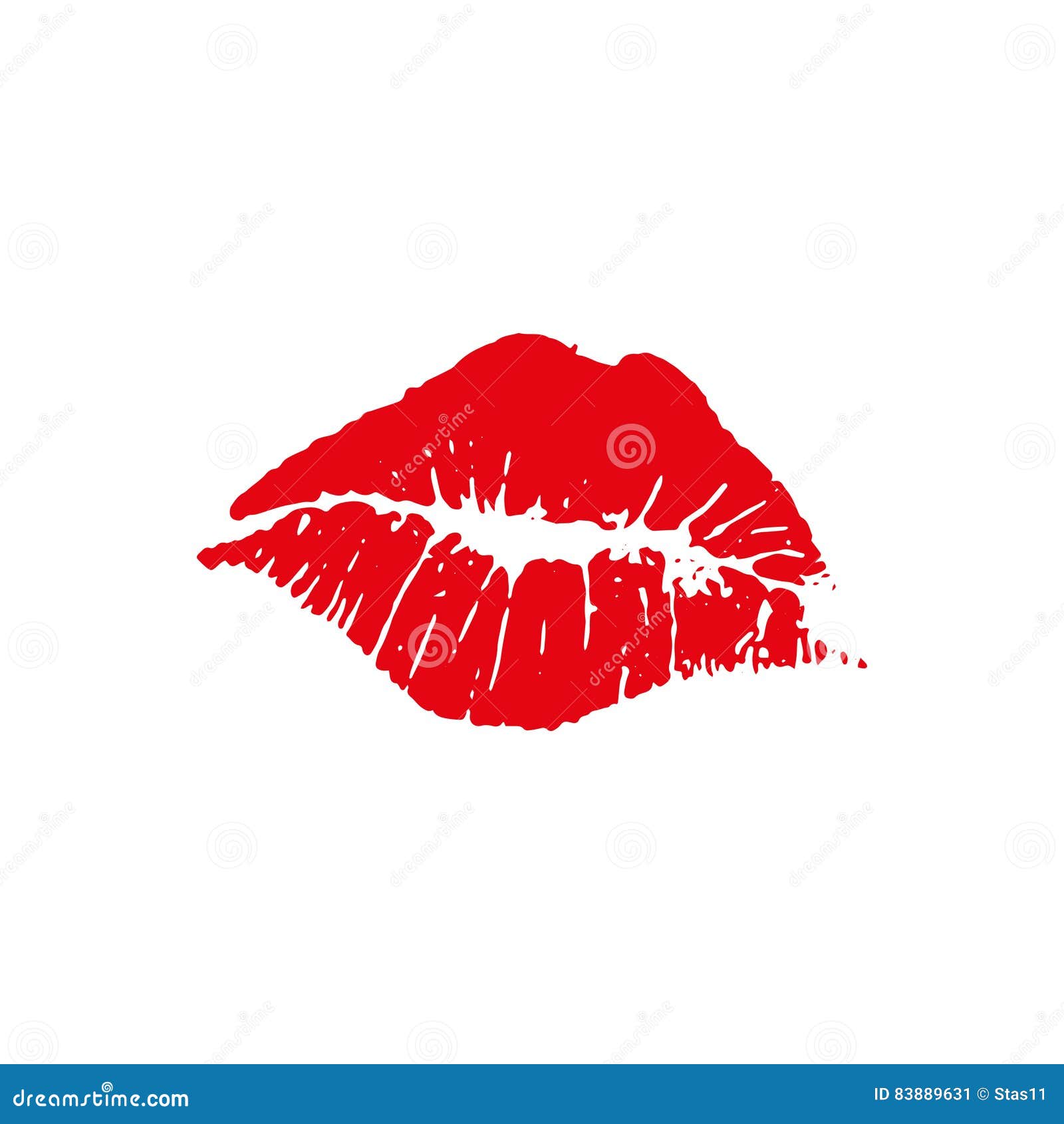 Red Imprint of Female Lips. Vector Illustration Stock Vector ...