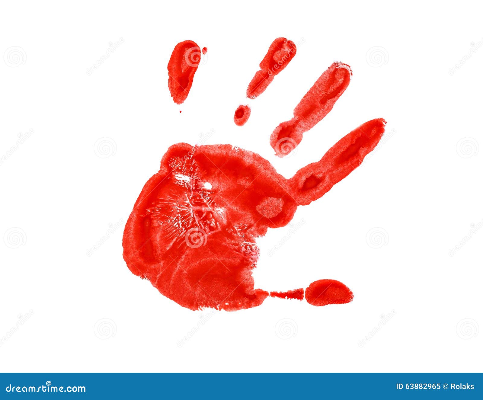 The Red Imprint of the Left Hand Stock Image - Image of left, white ...