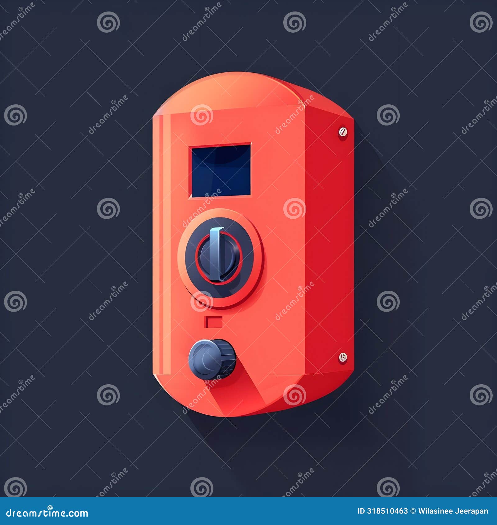 Red Industrial Control Switch on Dark Background Stock Image - Image of ...
