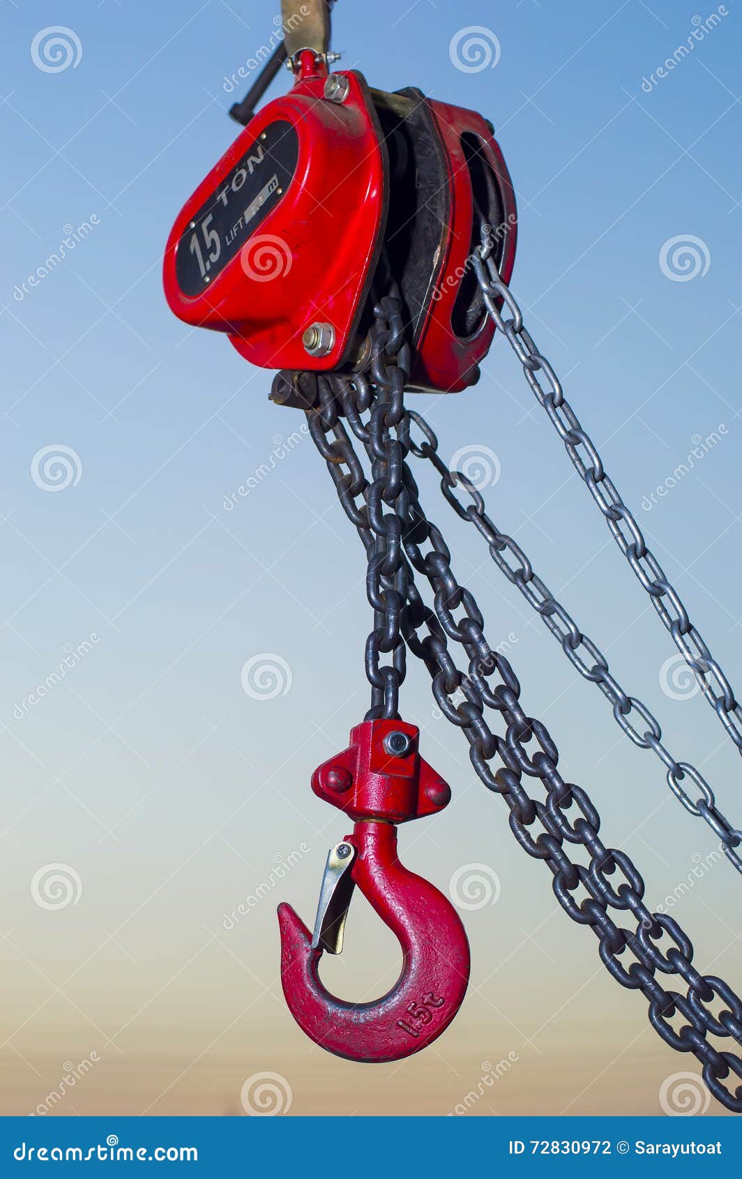 Reel And Chain And U Bolt And Automatic Gear Handle In Vintage Tone ...