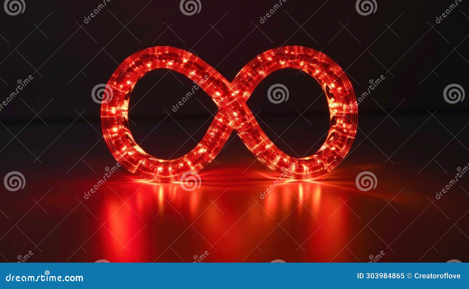 Red Infinity Neon Lights Symbol on Dark Background Stock Illustration ...