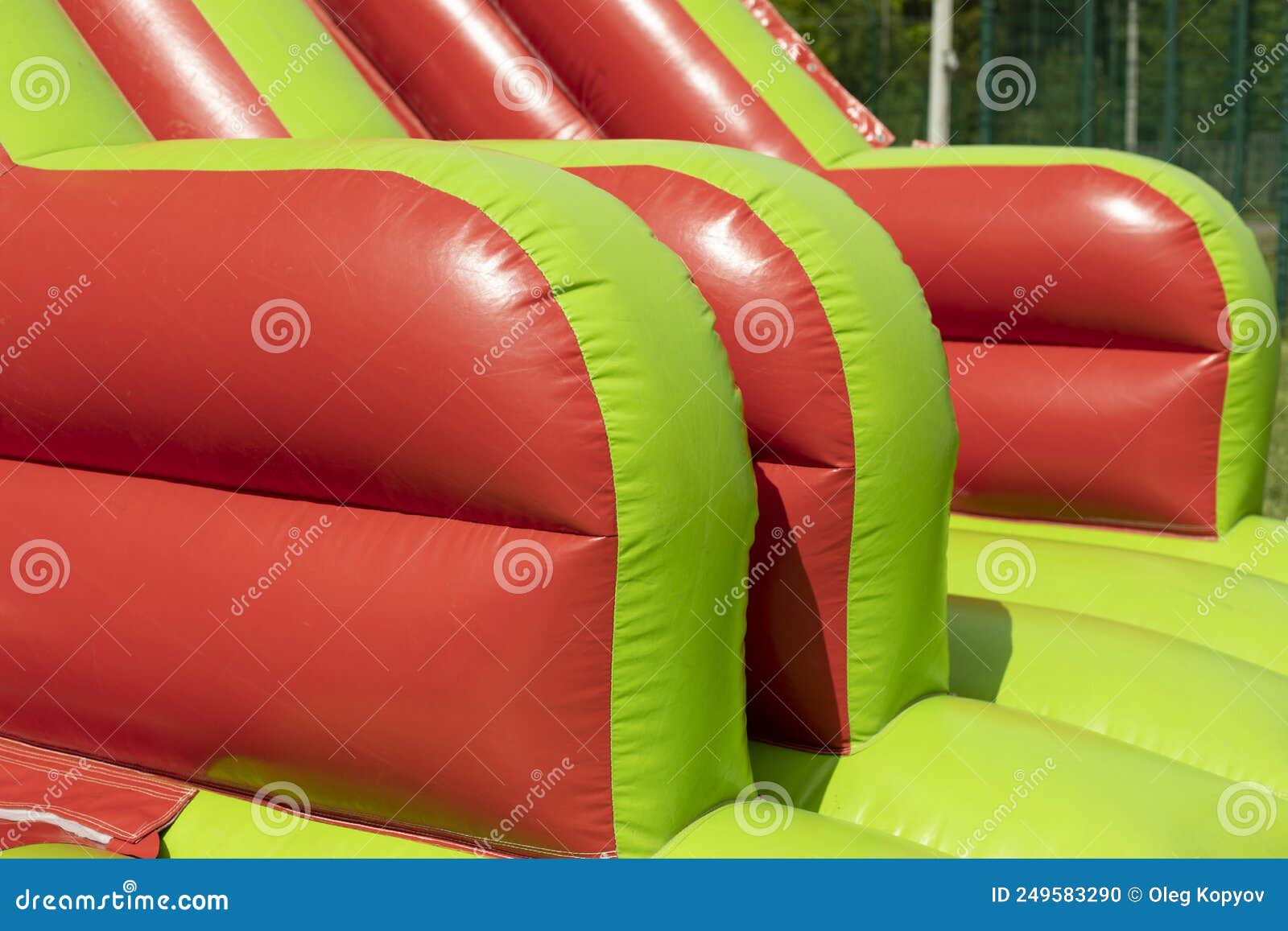 Red Inflatable Design. Inflatable Slide Stock Photo - Image of backdrop ...