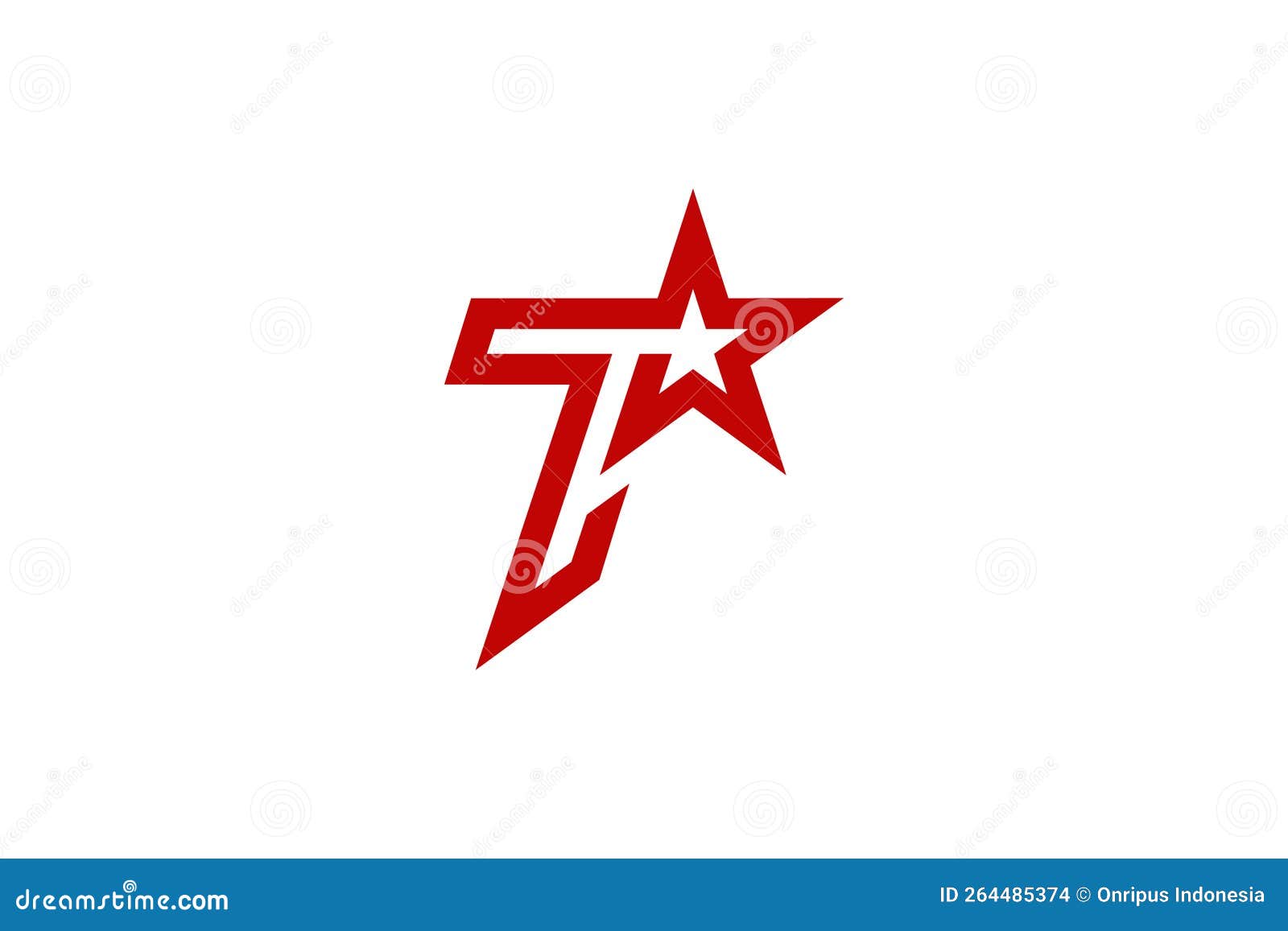 Red Initial Letter Number 7 Star Logo Stock Vector - Illustration of ...