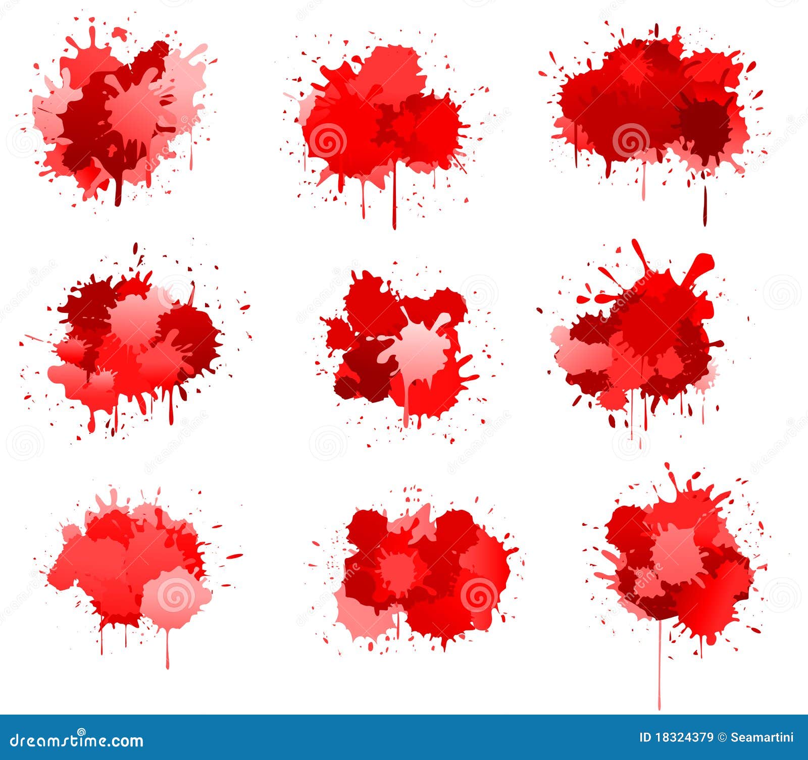 Red ink or blood blobs stock vector. Illustration of dirt - 18324379