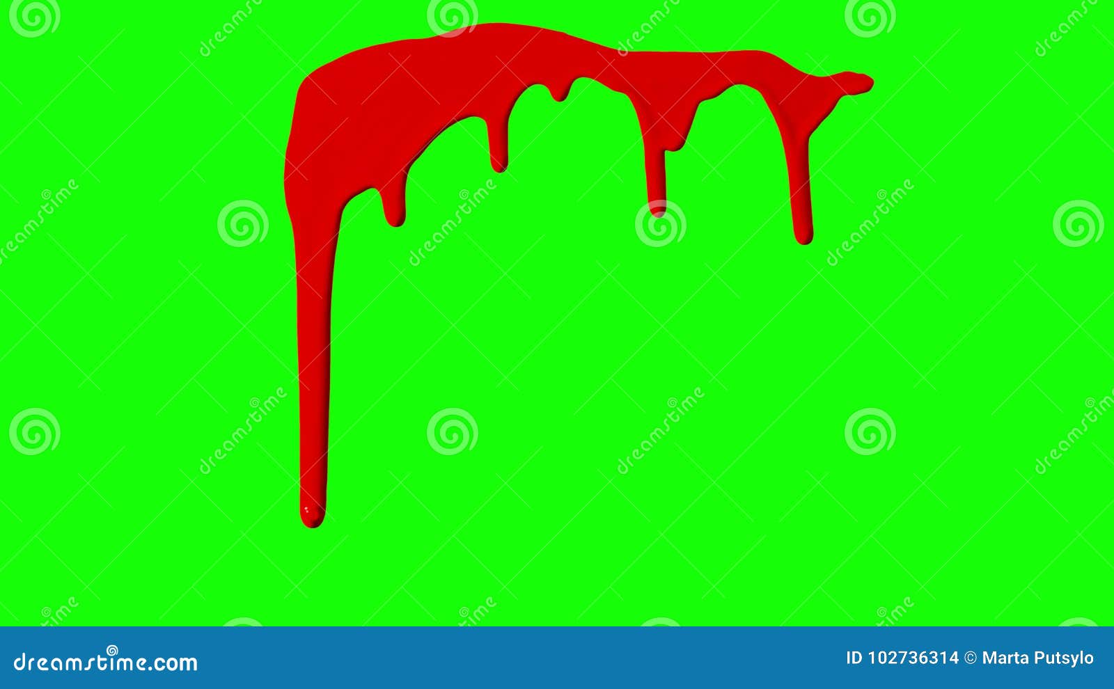 Red Ink Dripping Over Green Screen Background Stock Illustration ...
