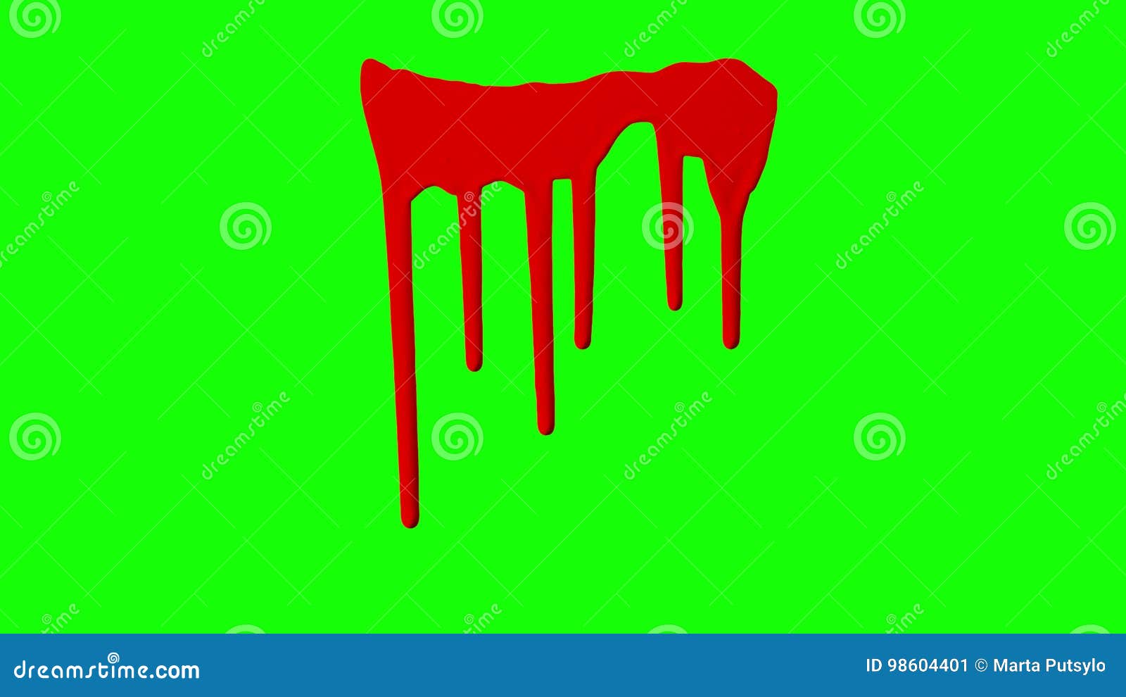Red Ink Dripping Over Green Screen Background Stock Video - Video of ...