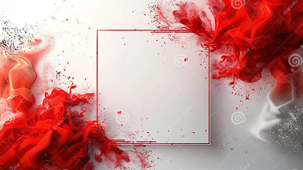 Red Ink Exploding on White Background Stock Illustration - Illustration ...