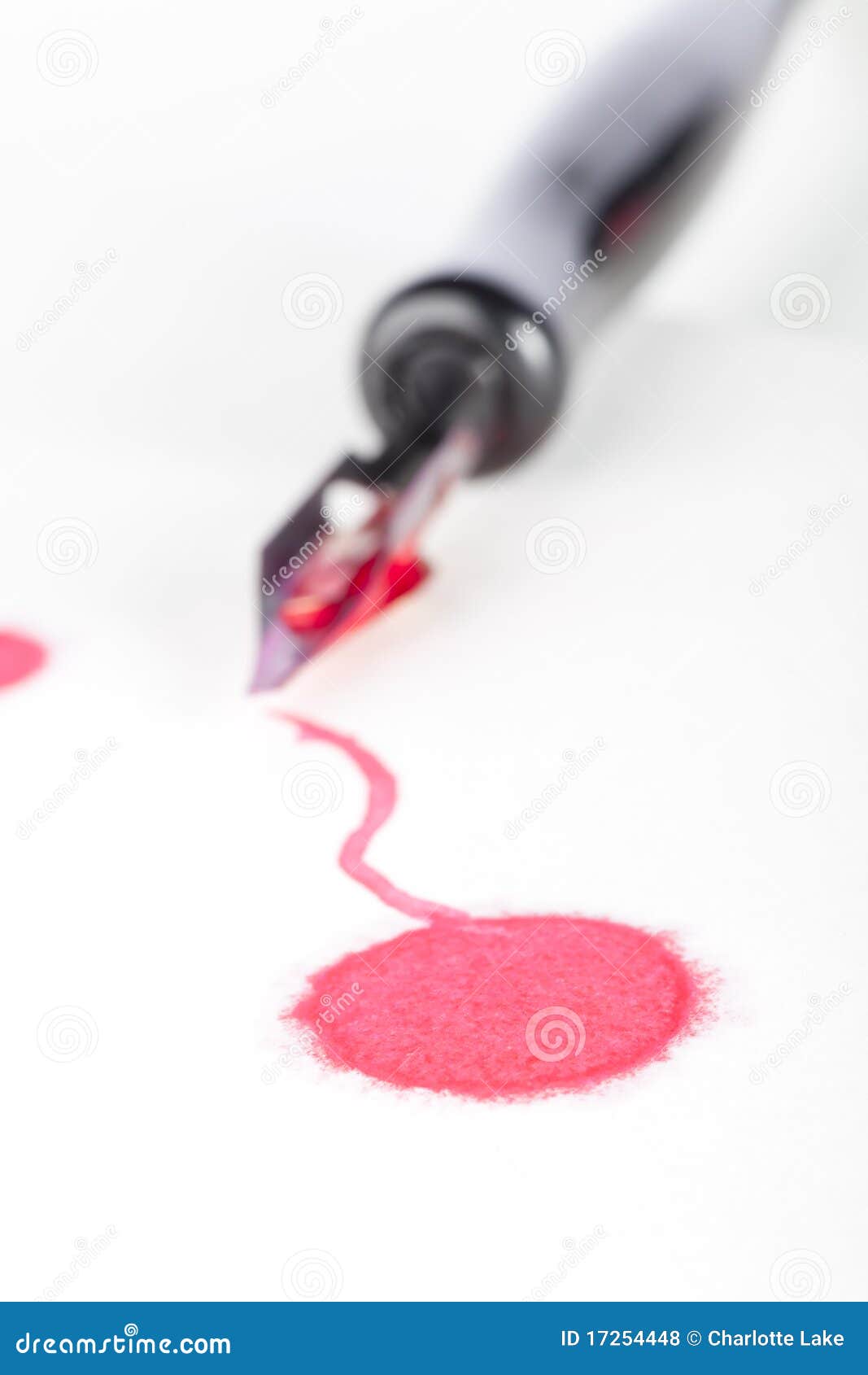 Red Ink and Pen stock photo. Image of supplies, drop - 17254448