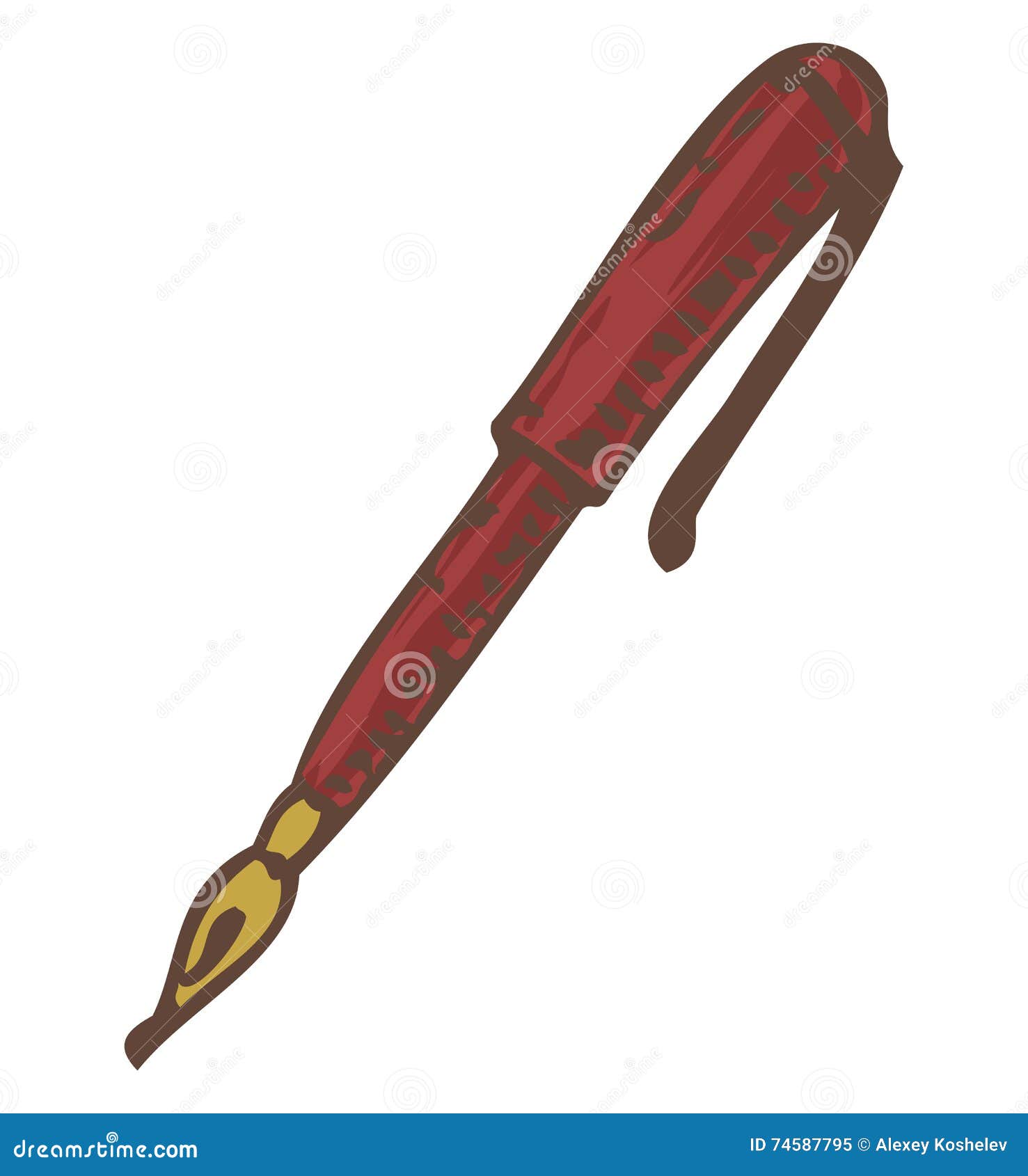 Red Ink Pen stock vector. Illustration of color, isolated - 74587795