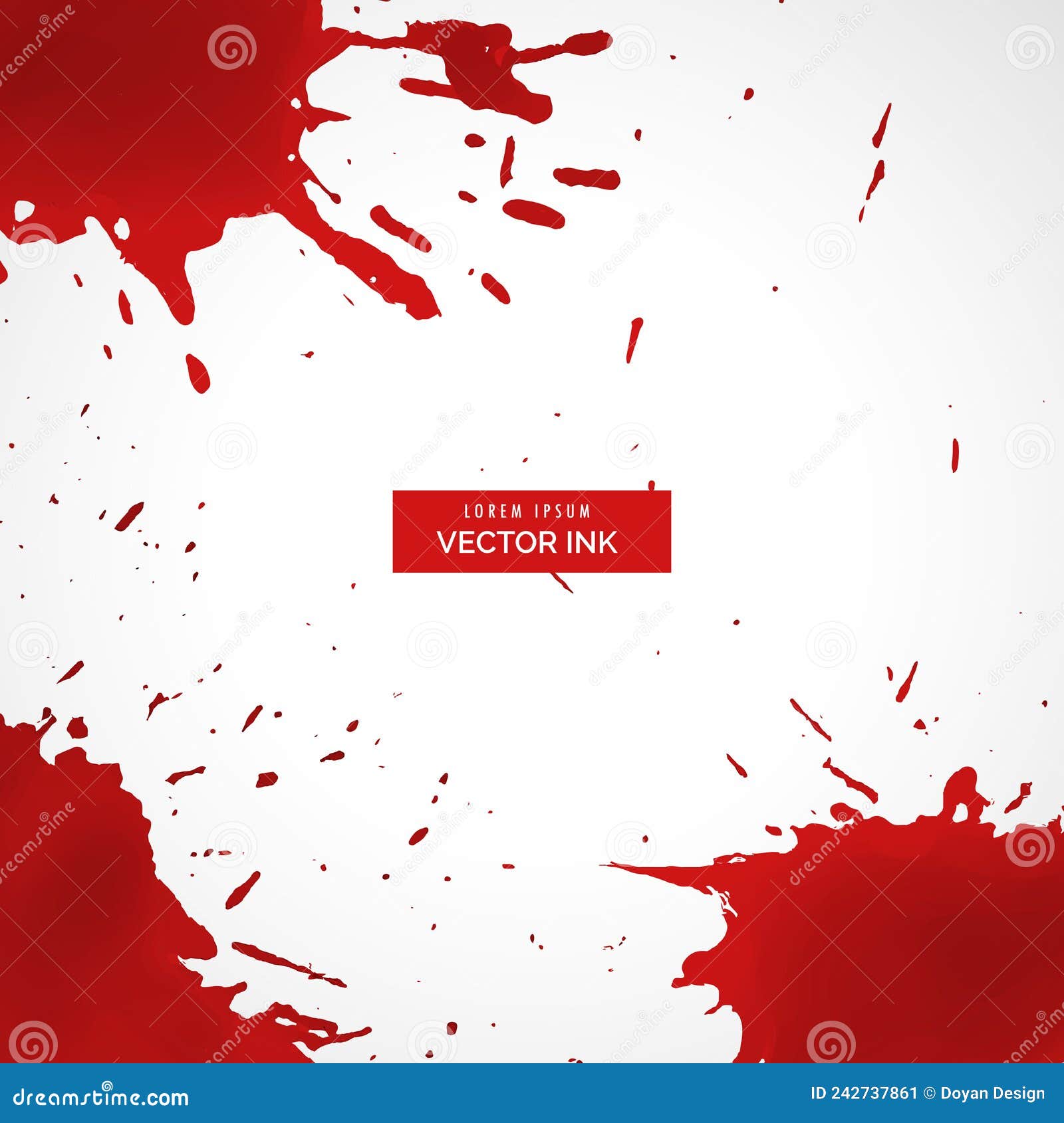Red Ink Splash Collection Vector Stock Vector - Illustration of ...