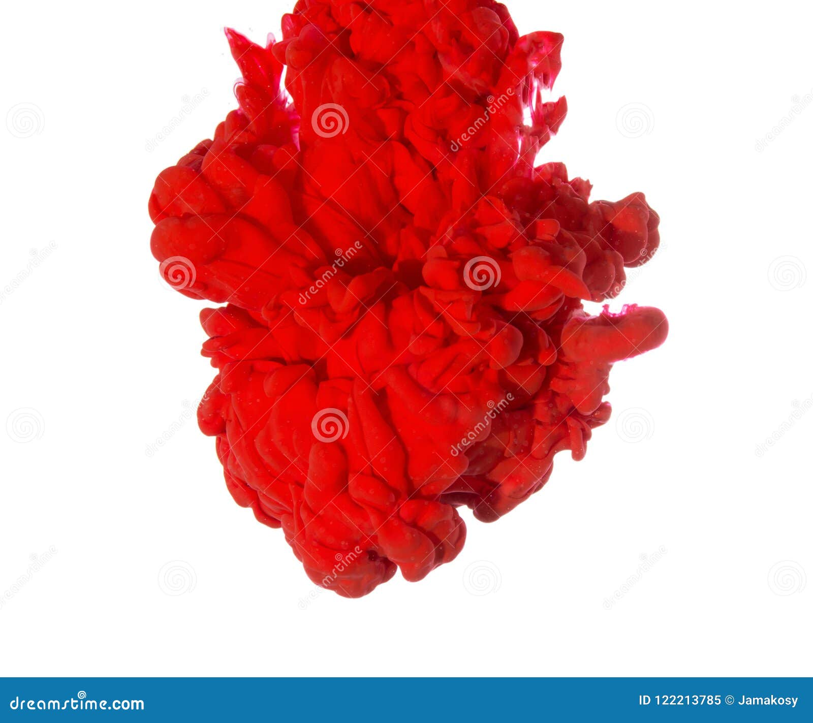 Red Ink Splash in Water Isolated on White Background Stock Image ...