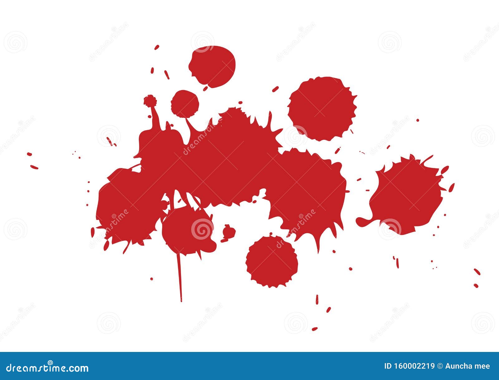 Red Ink Splat Blot Texture on White Background. Stock Illustration ...