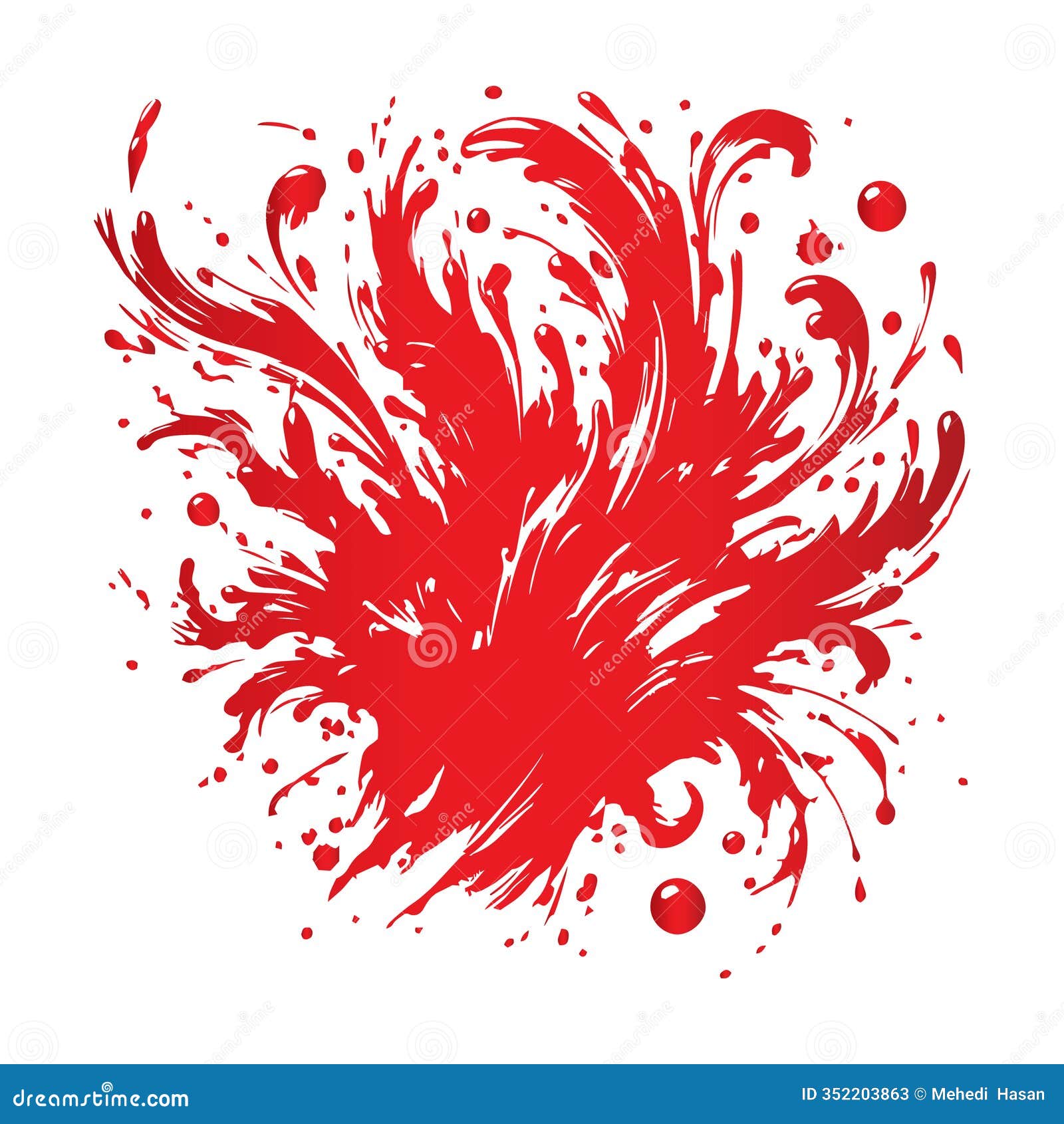 Red Ink Splatter Blood Vector Illustrations with Dynamic and Expressive ...