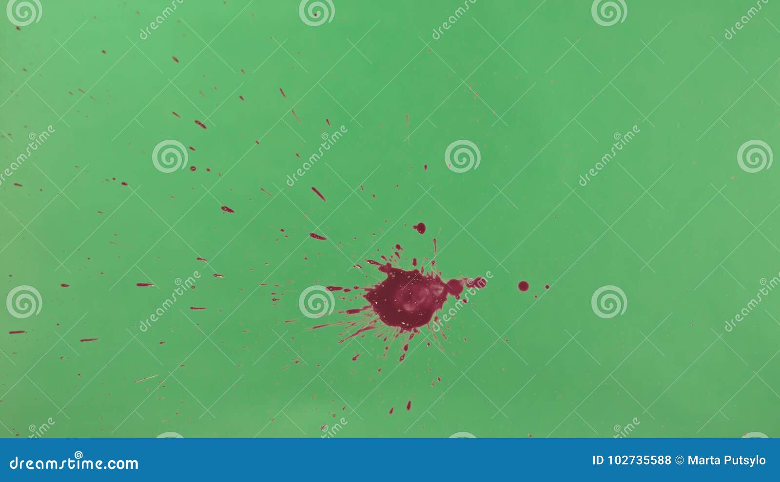 Red Ink Splatter Over Green Screen Background Stock Photo - Image of ...