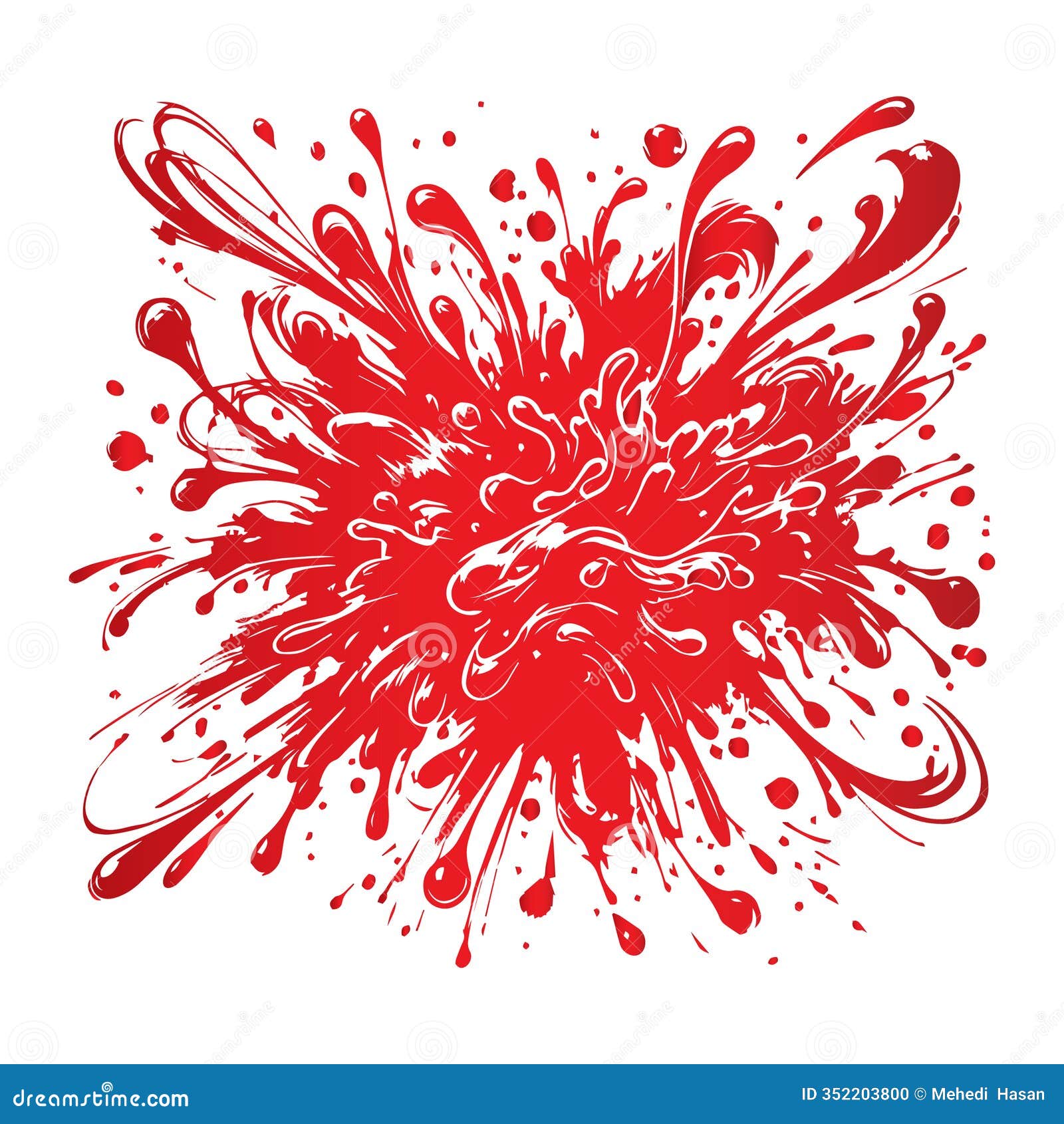 Red Ink Splatter Vector Illustrations with Dynamic and Expressive ...