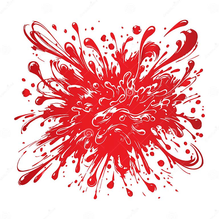 Red Ink Splatter Vector Illustrations with Dynamic and Expressive ...