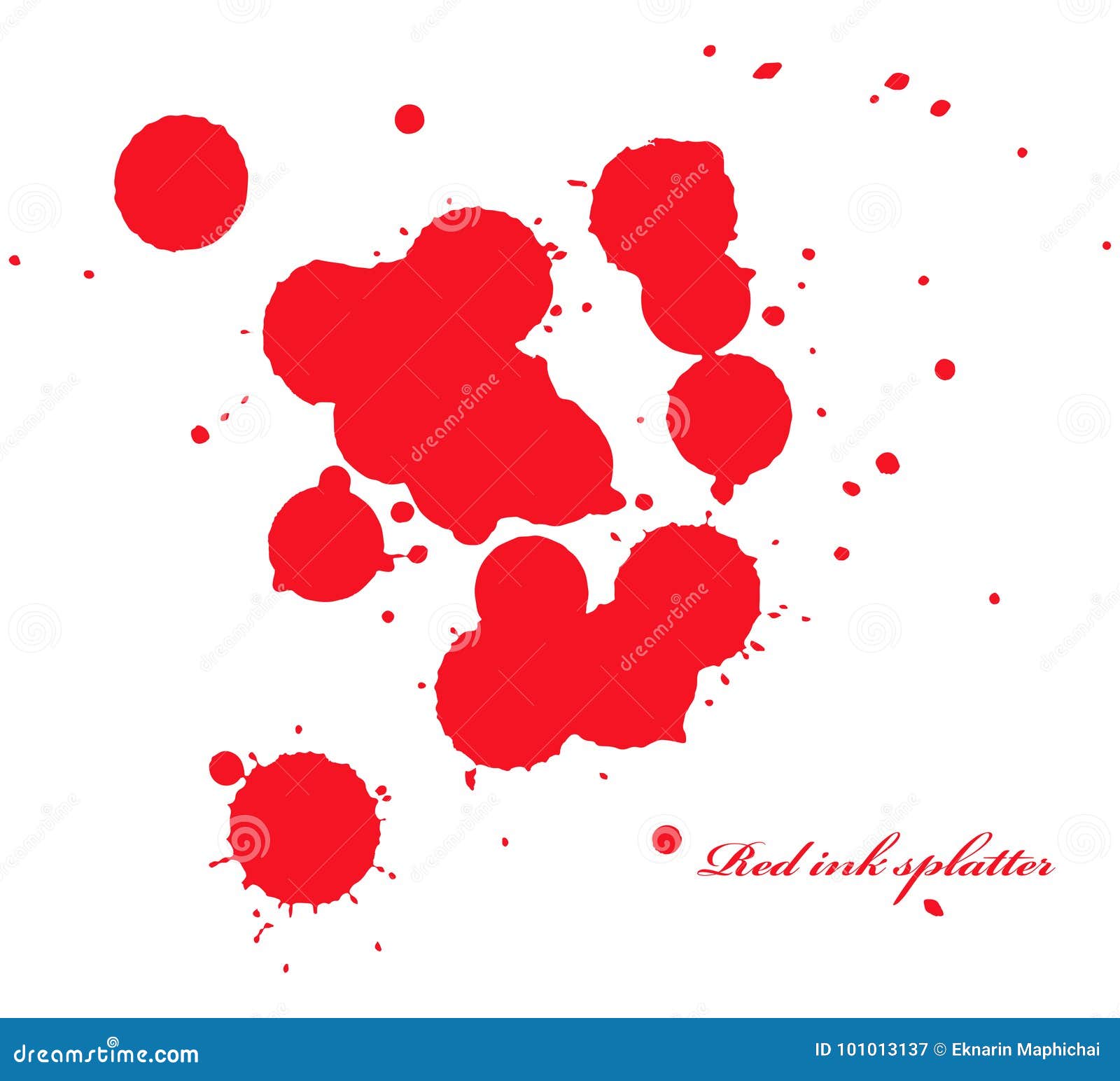 Red ink splatter on white stock vector. Illustration of isolated ...