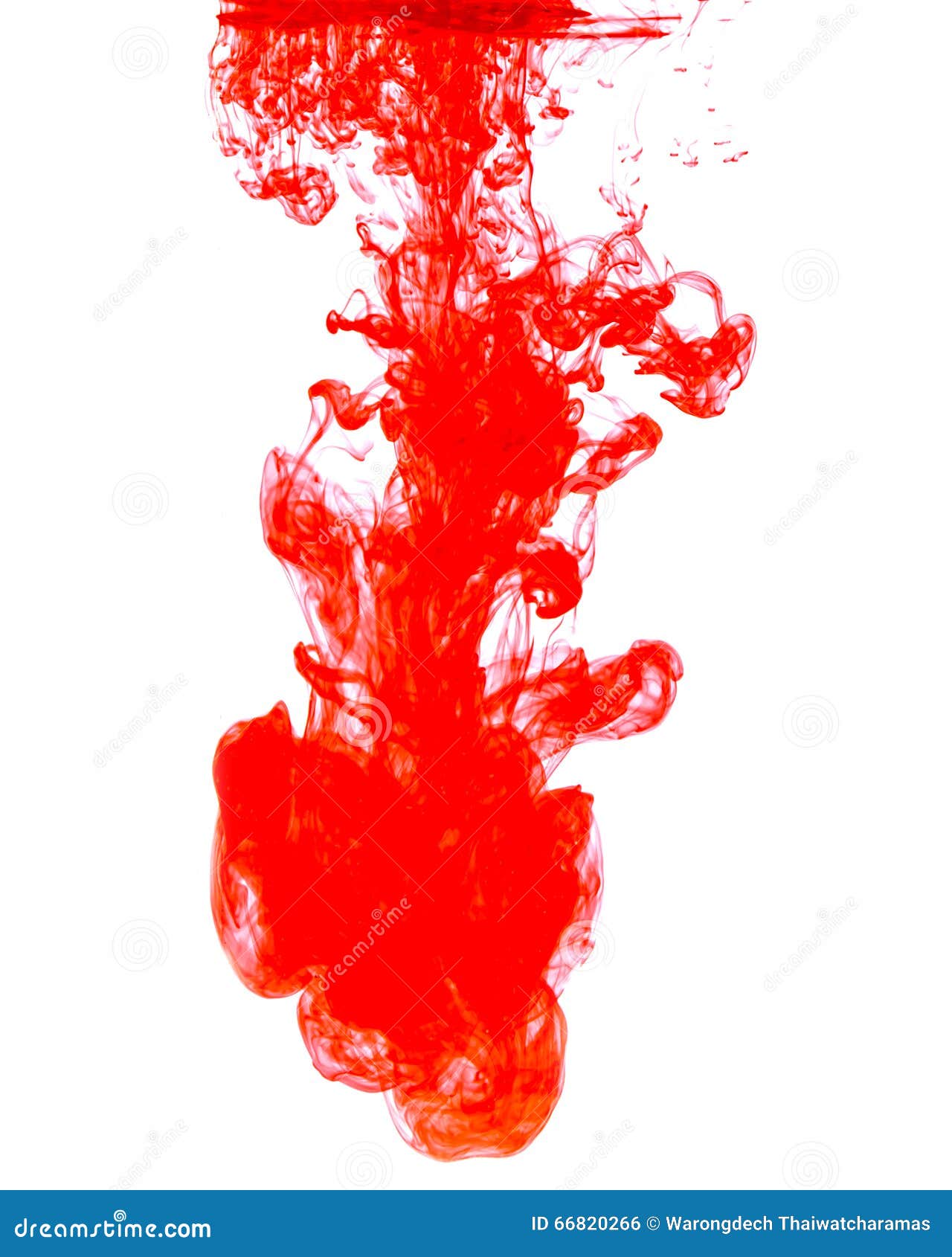 Red Ink in Water Isolated on White. Stock Photo - Image of liquid ...