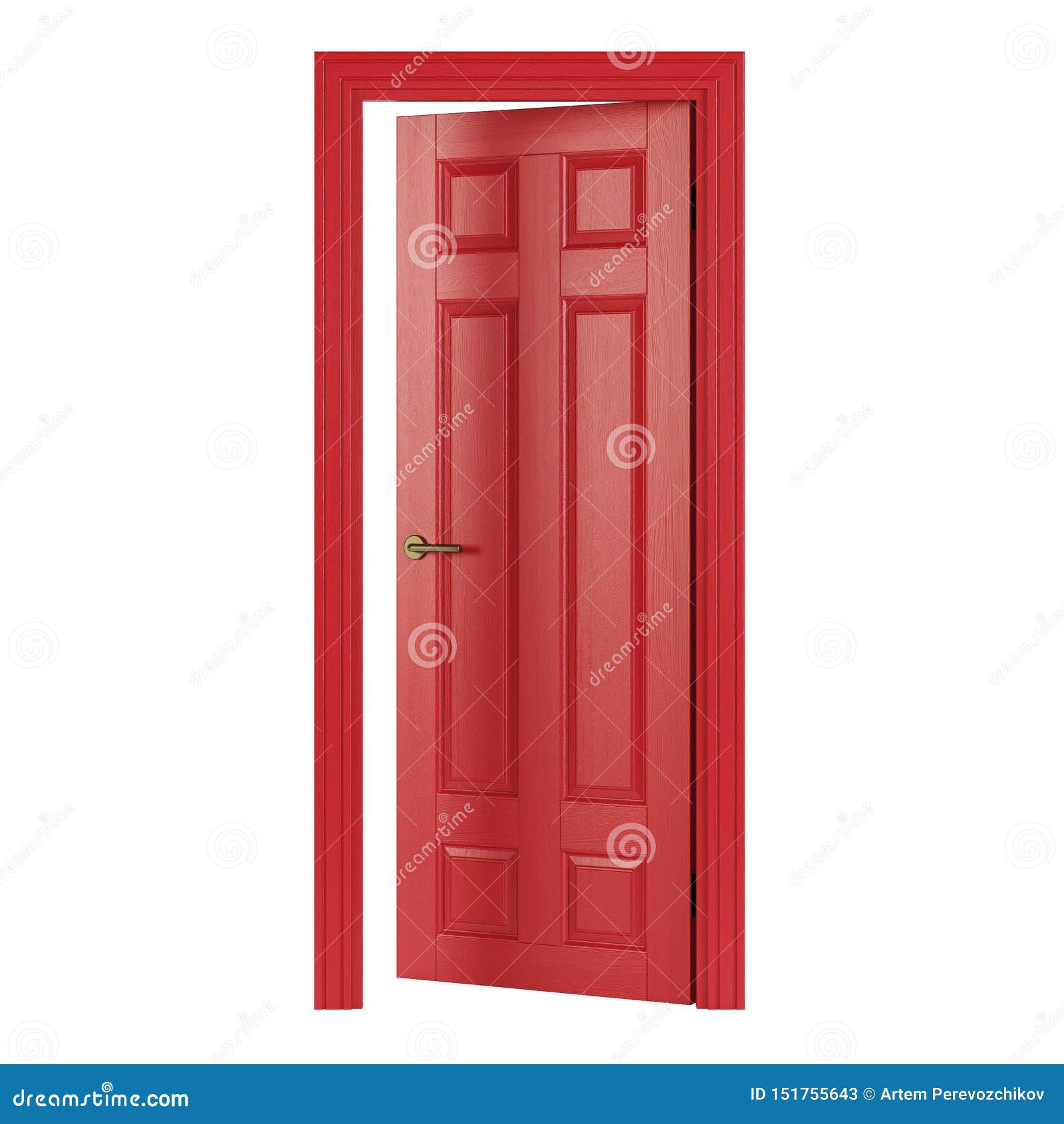 Red Interior Door Isolated on White Background. Stock Illustration ...