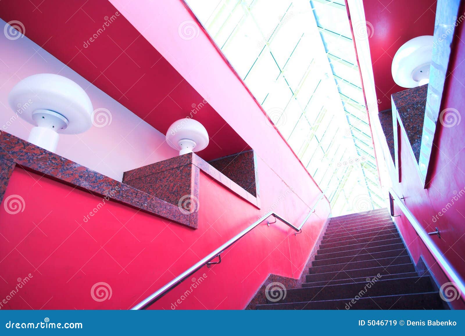 Red interior stair stock image. Image of decorative, hallway - 5046719