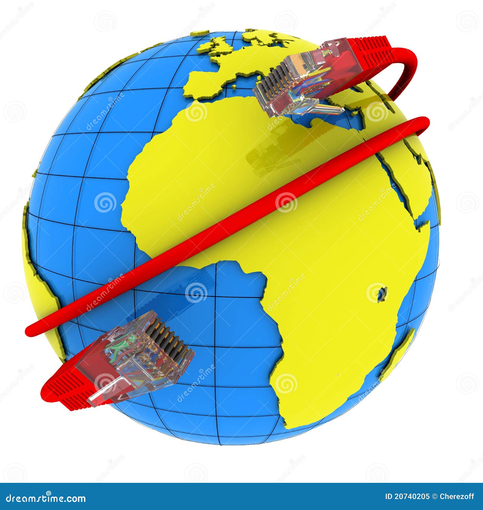 Red Internet Cable Wraps Around the Planet Earth Stock Illustration ...
