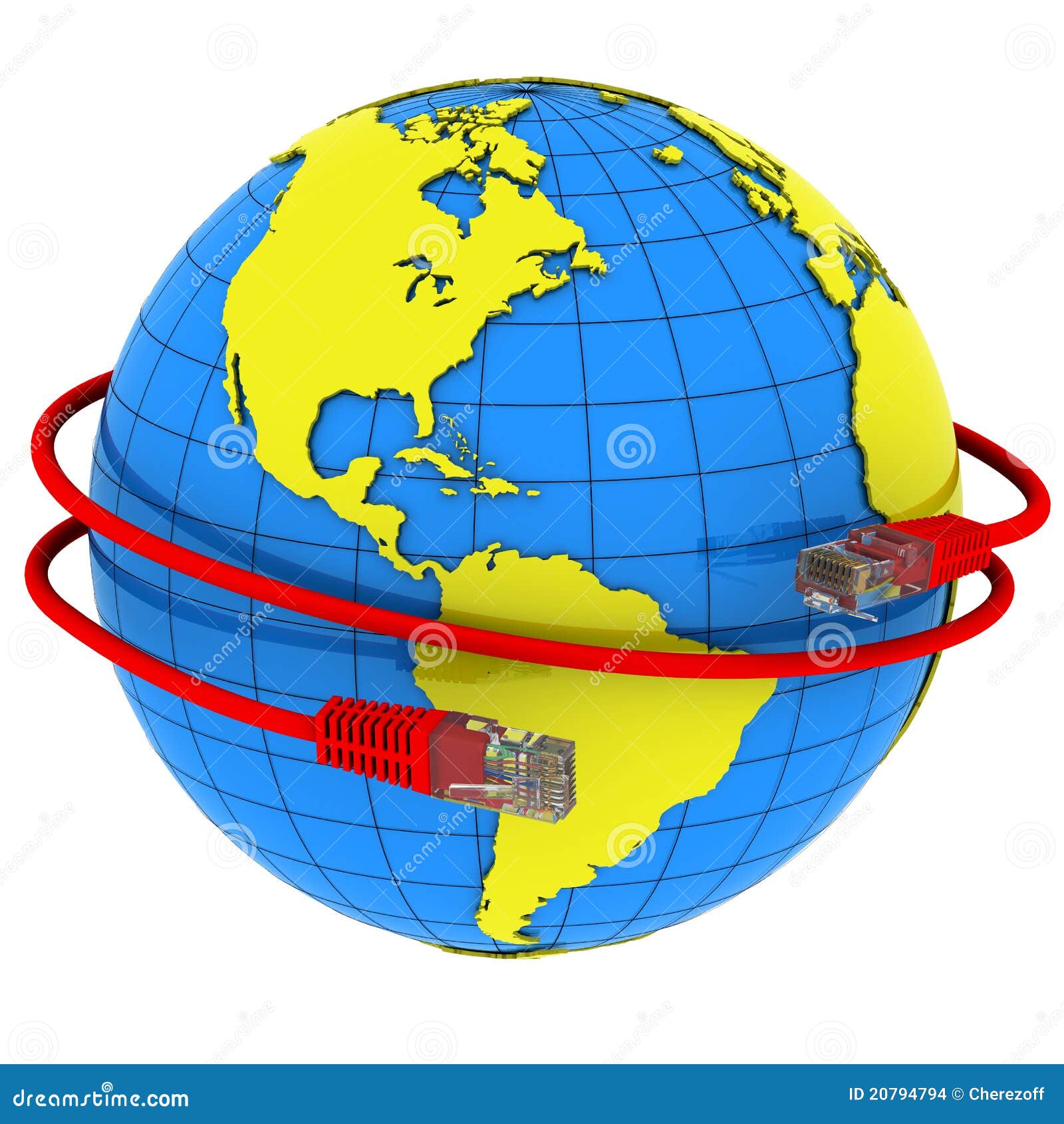 Red Internet Cable Wraps Around the Planet Earth Stock Illustration ...